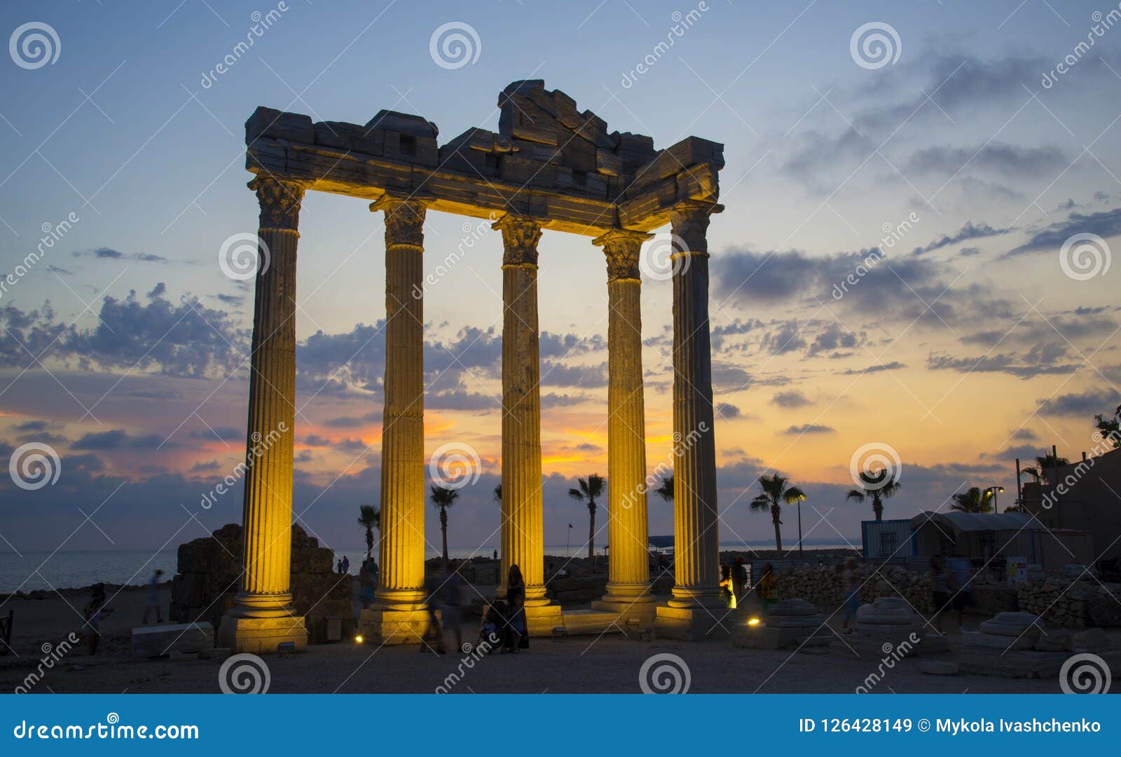 Side - Apollo Temple in Evening Illumination Stock Image - Image of ...