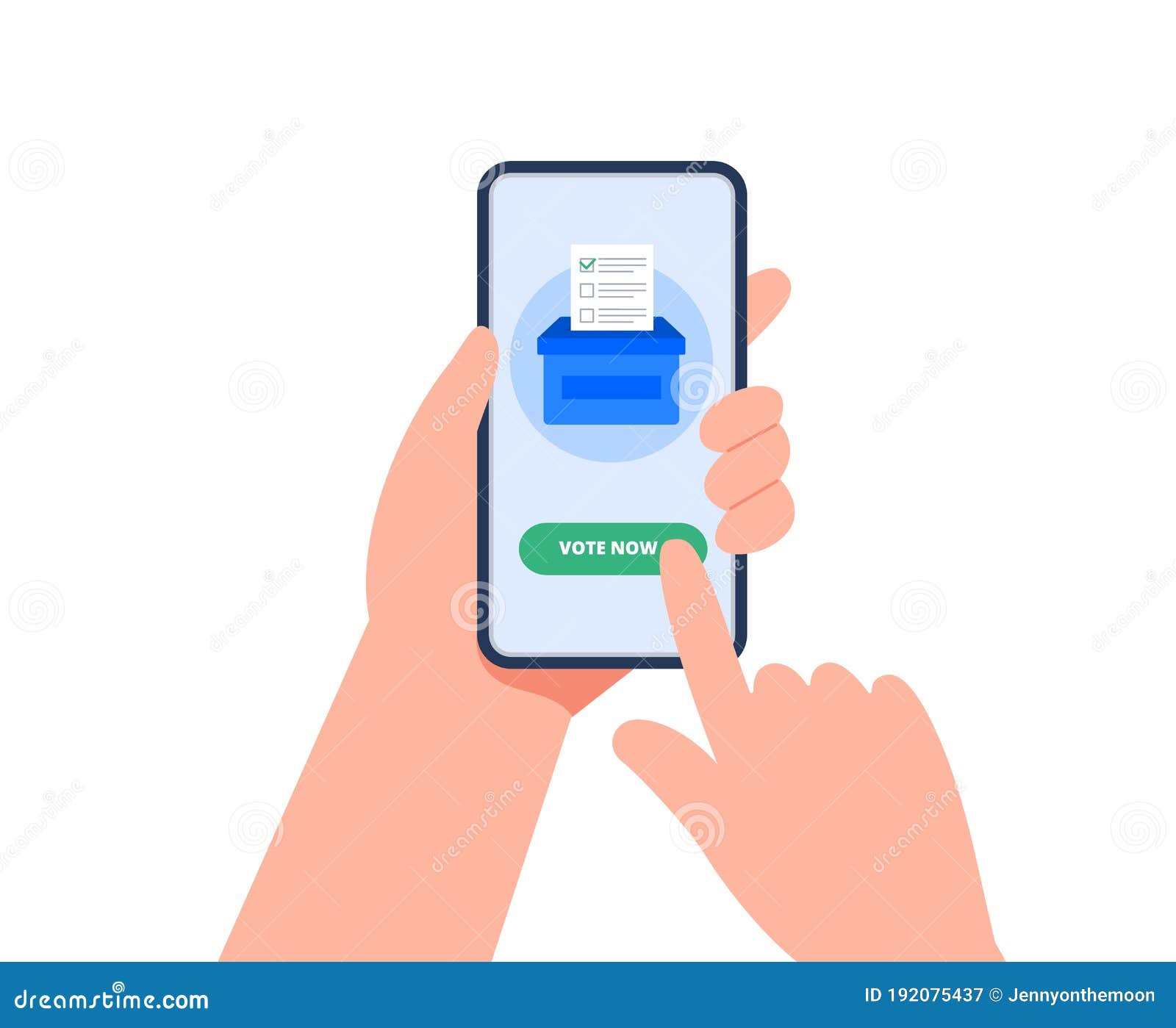 E-voting Concept with a Smartphone. Stock Vector - Illustration of ...
