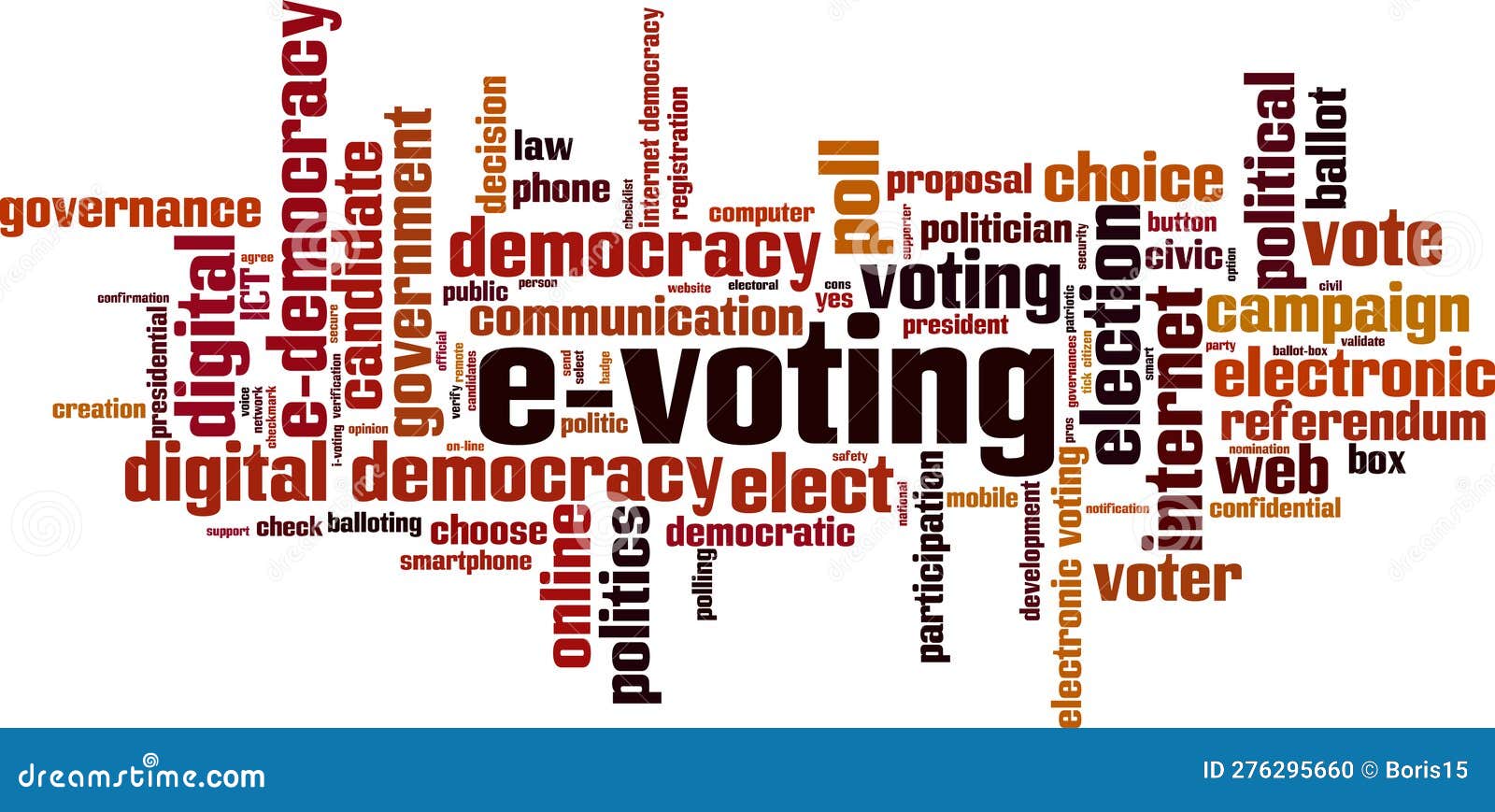 E-voting word cloud stock vector. Illustration of collage - 276295660