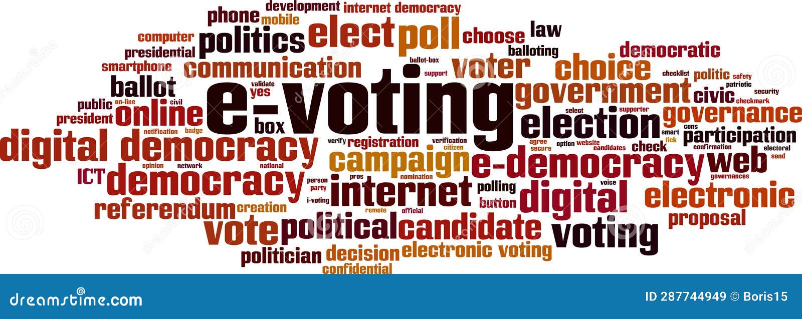 E-voting word cloud stock illustration. Illustration of civic - 287744949