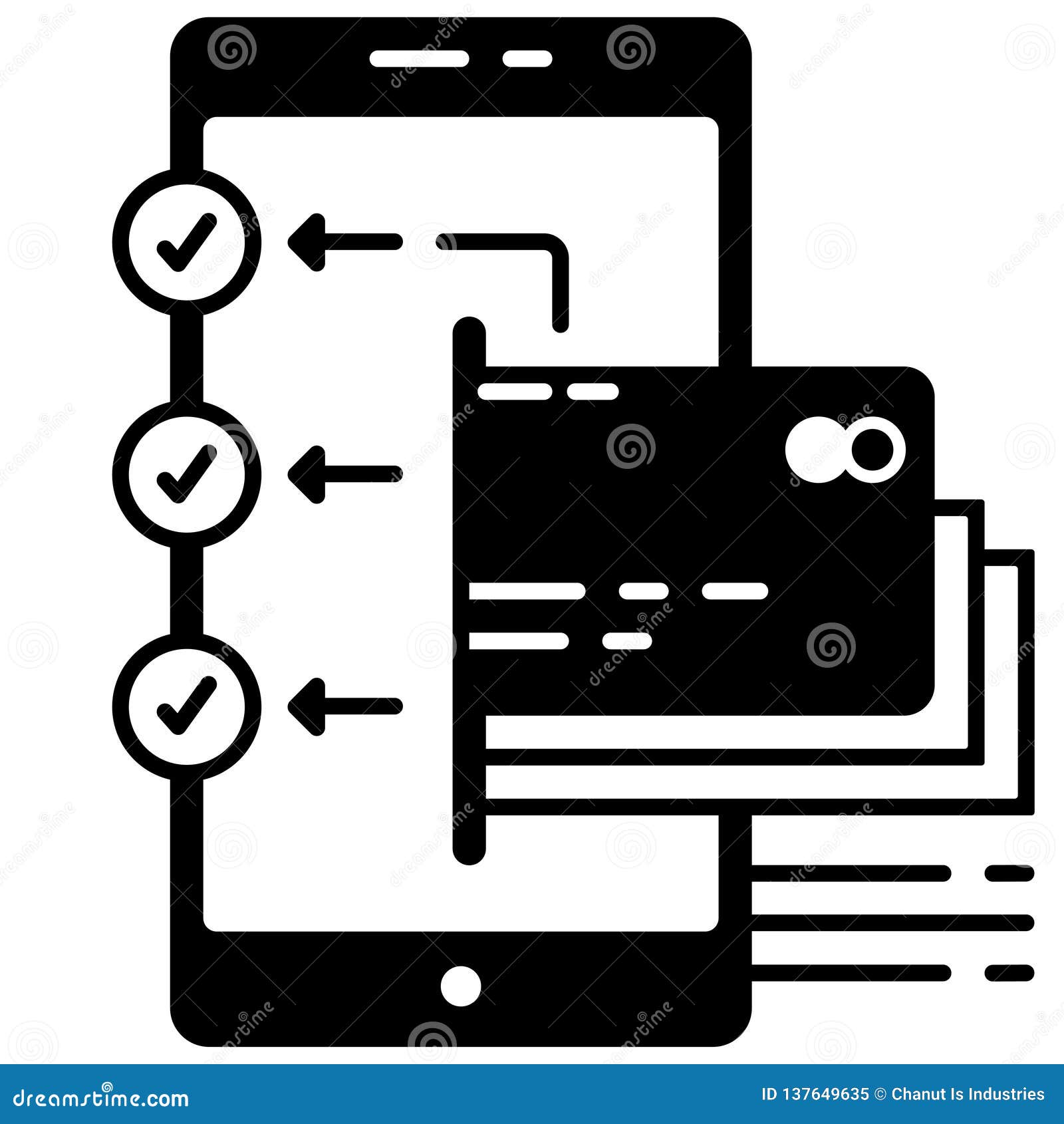 E-wallet Transfer To Multiple Accounts Solid Illustration Stock Vector ...