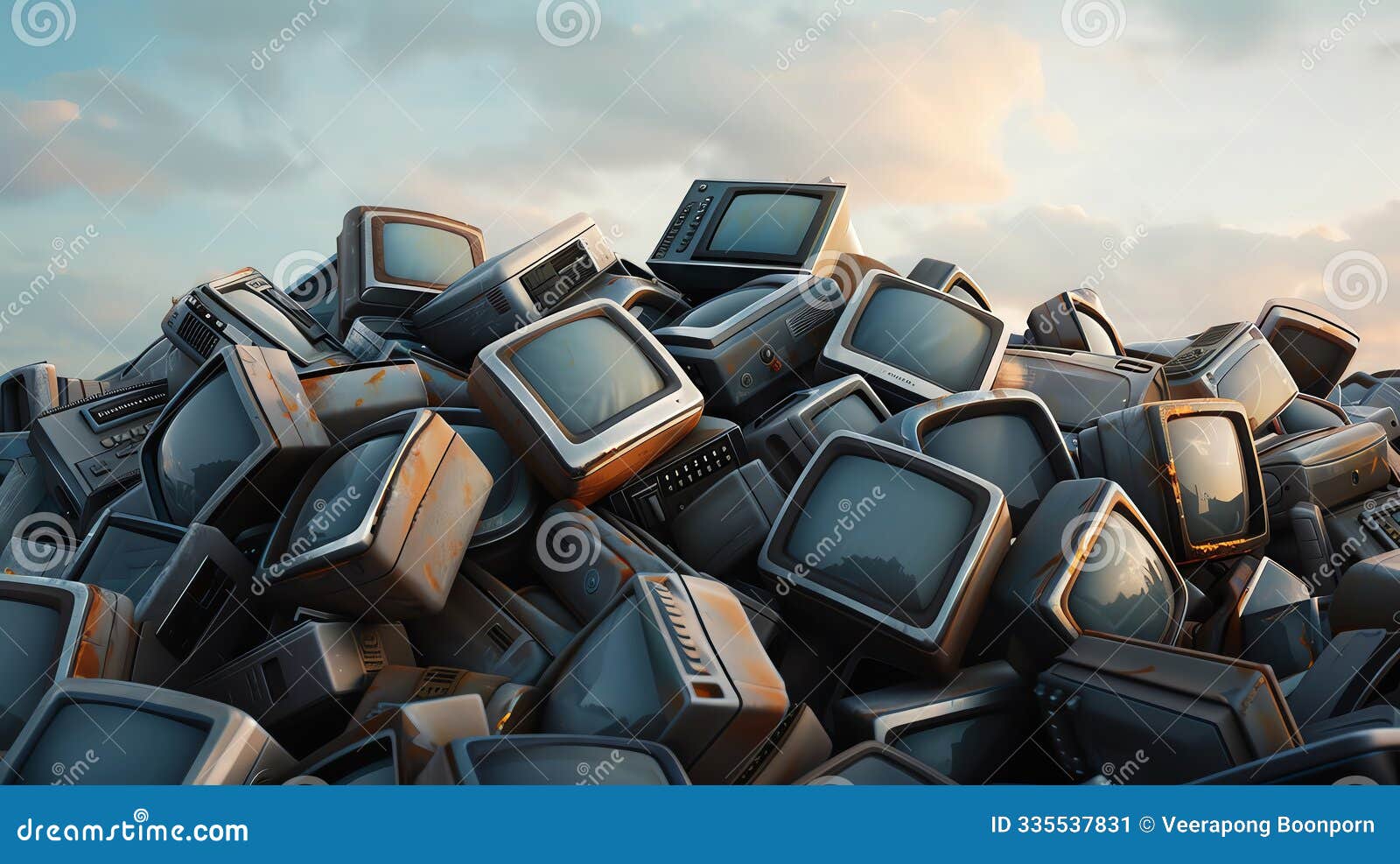 E-waste and Electronic Pollution, Discarded Devices in a Dump Site ...