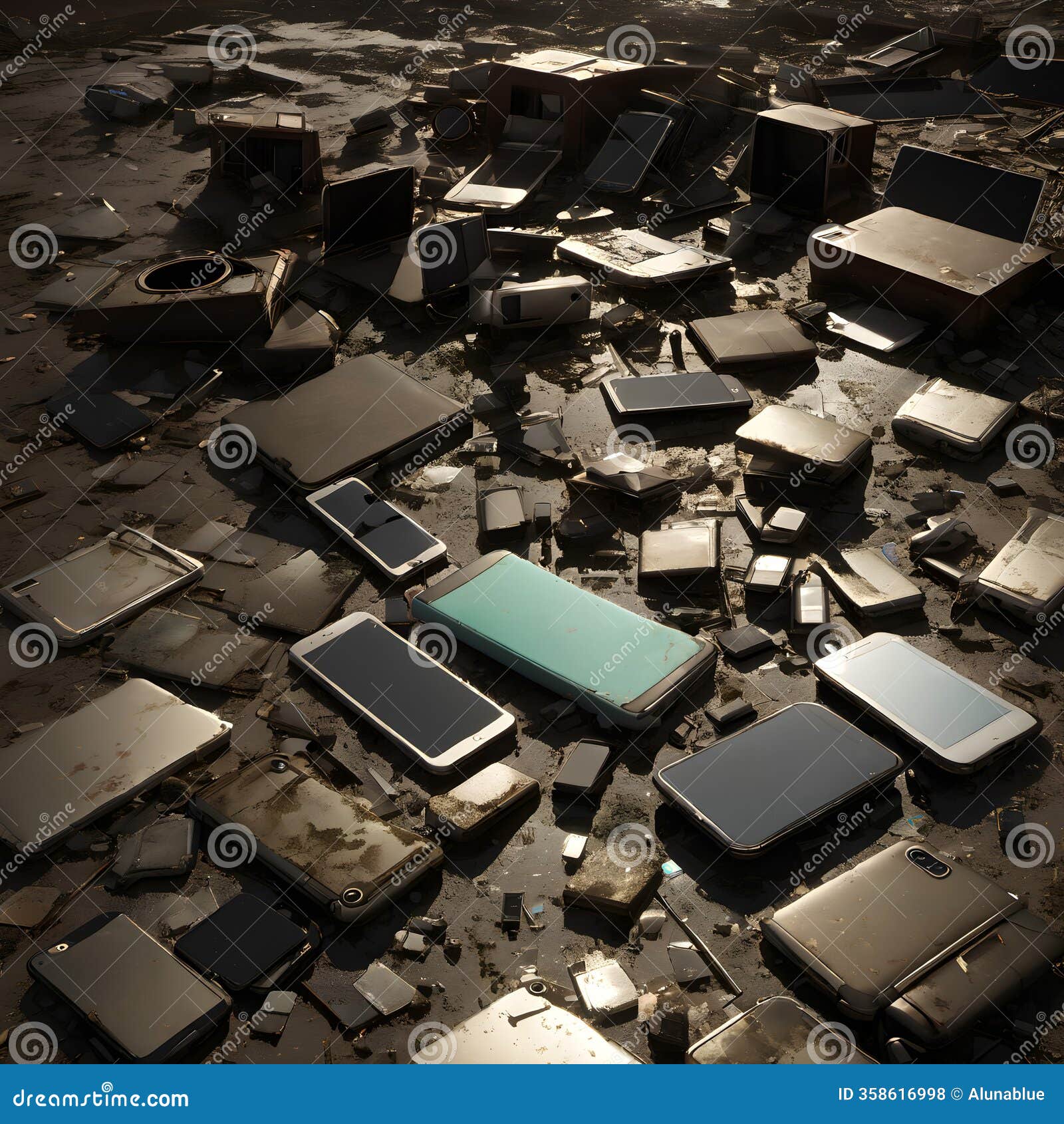 E-waste Graveyard Under Sunset Stock Photo - Image of gadgets, landfill ...