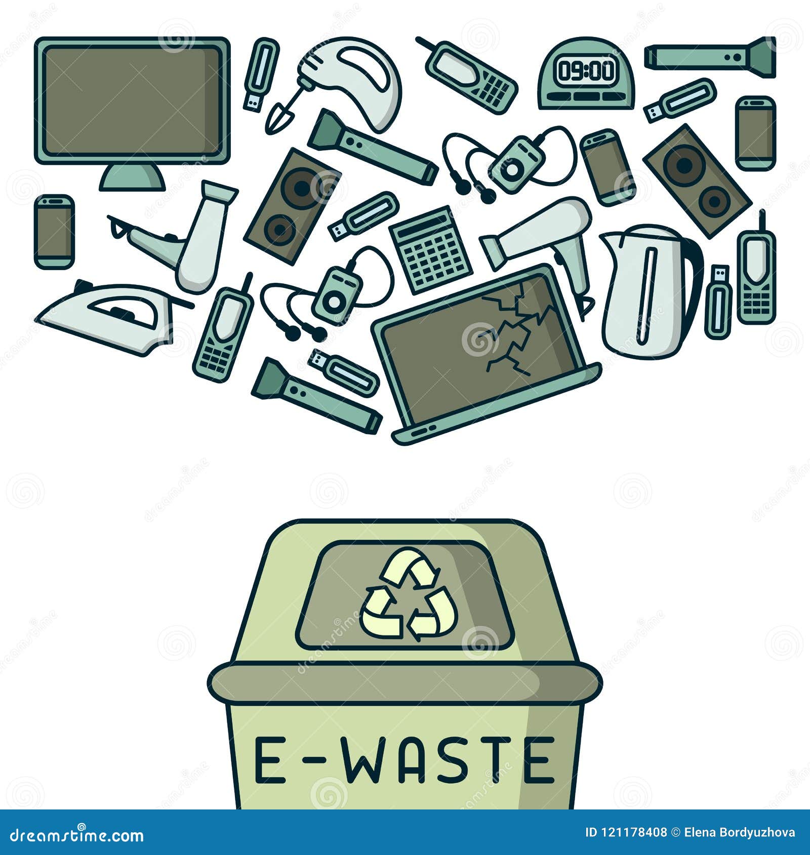 Trash Dumpster For Glass Waste Suitable For Recycling. Green Bin.Glass ...