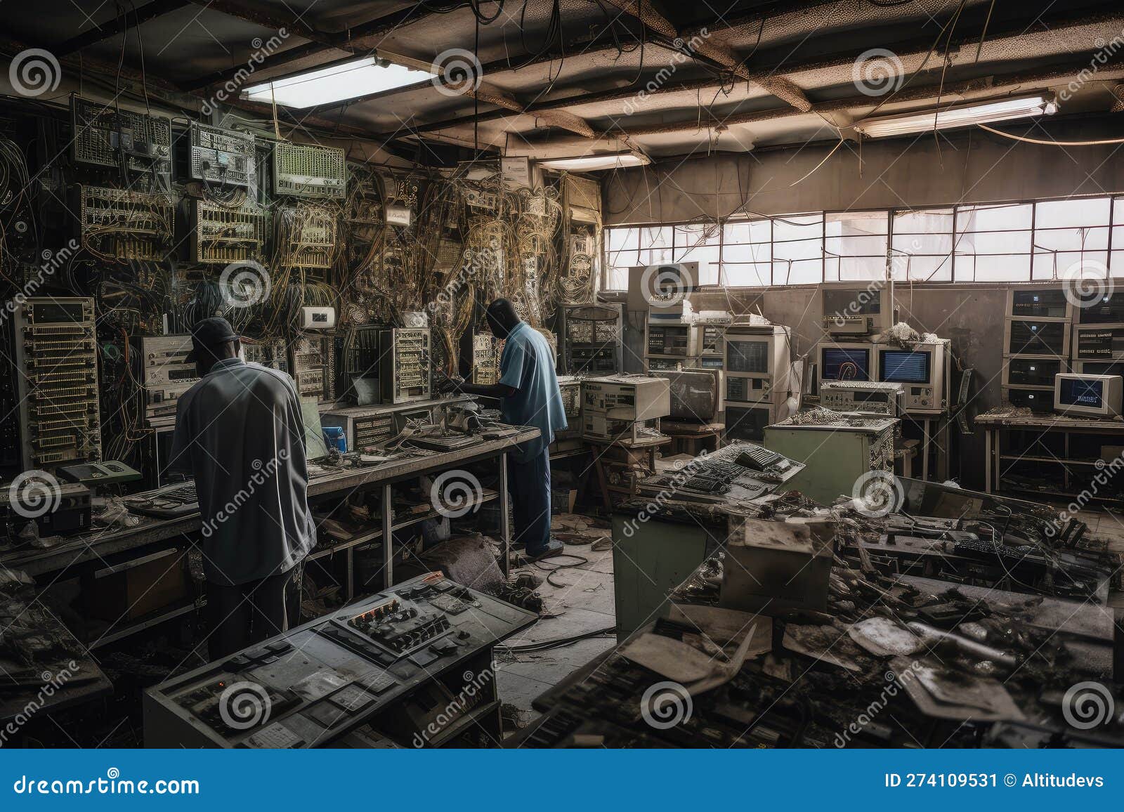 E-waste Recycling Center, Where Old Electronics are Dismantled and ...