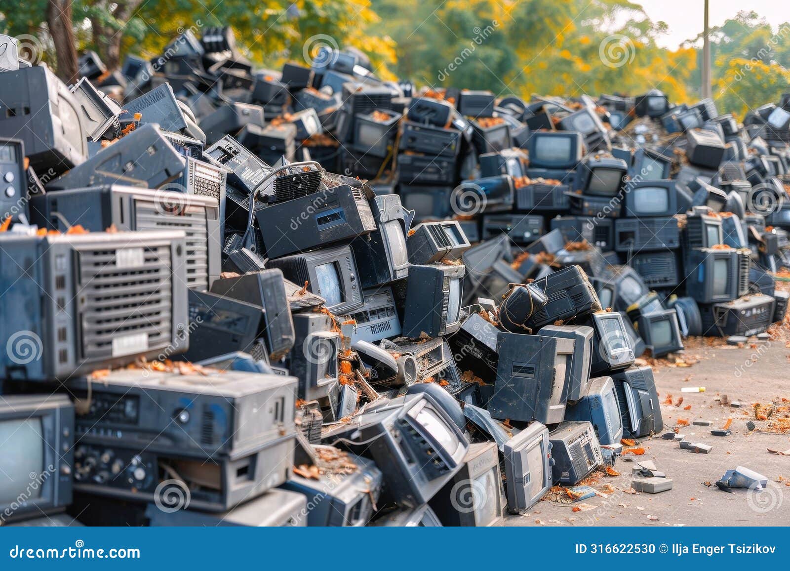 E Waste Recycling Disposing of Old Televisions and Electronic Devices ...