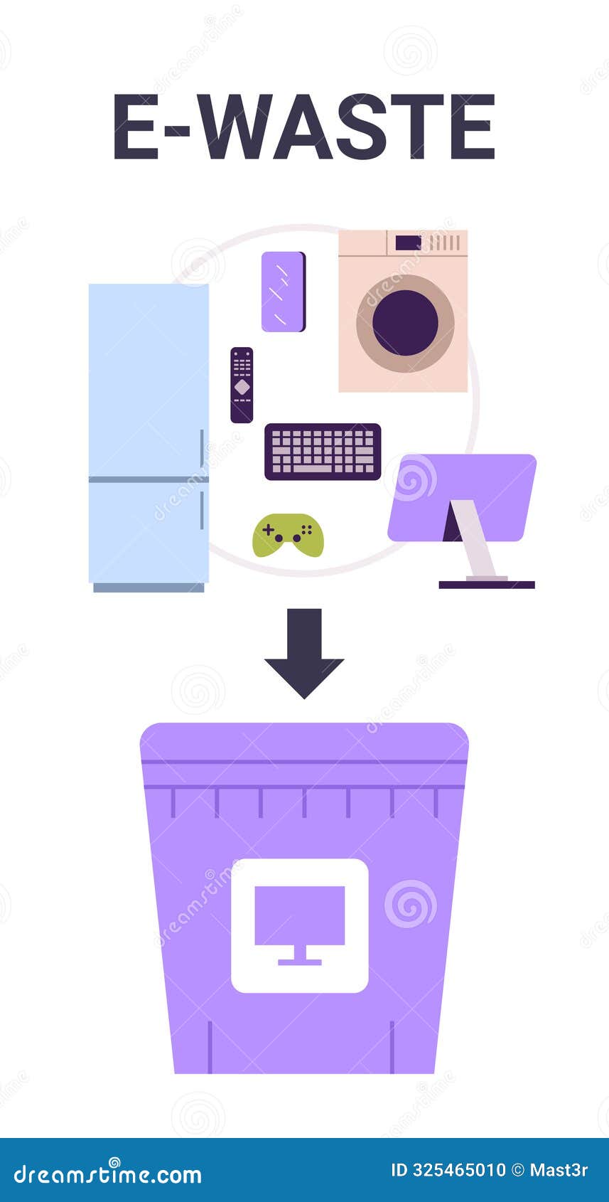 E-waste Recycling Electronic Devices Disposal Concept Refrigerator ...