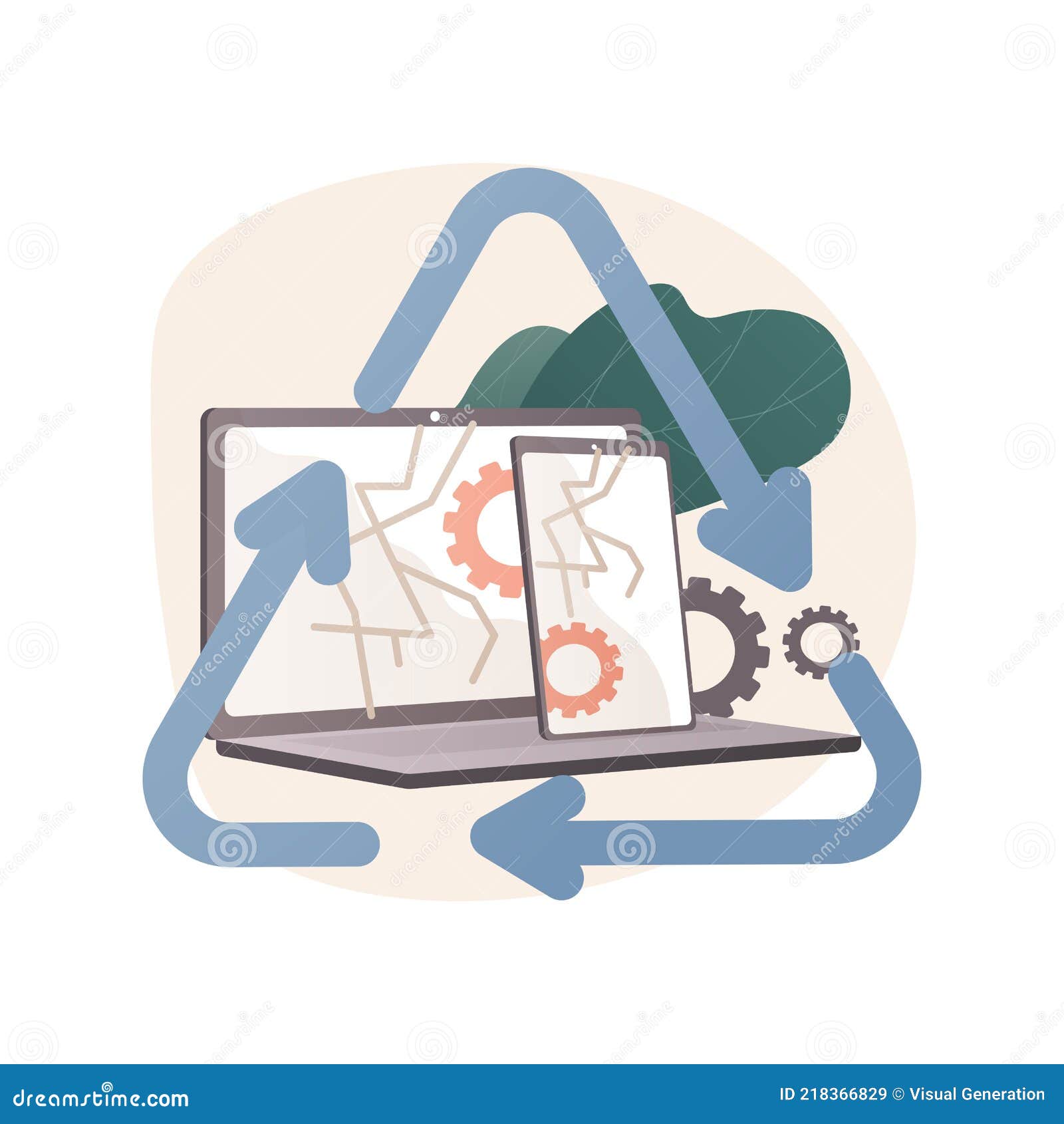 E-waste Reduction Abstract Concept Vector Illustration. Stock Vector ...