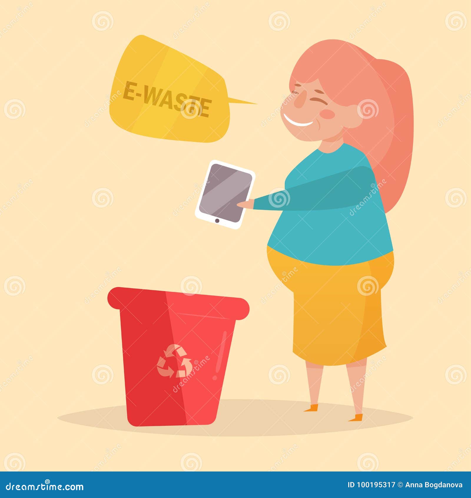 E-waste. Separate Sorting Garbage Cartoon Vector | CartoonDealer.com ...