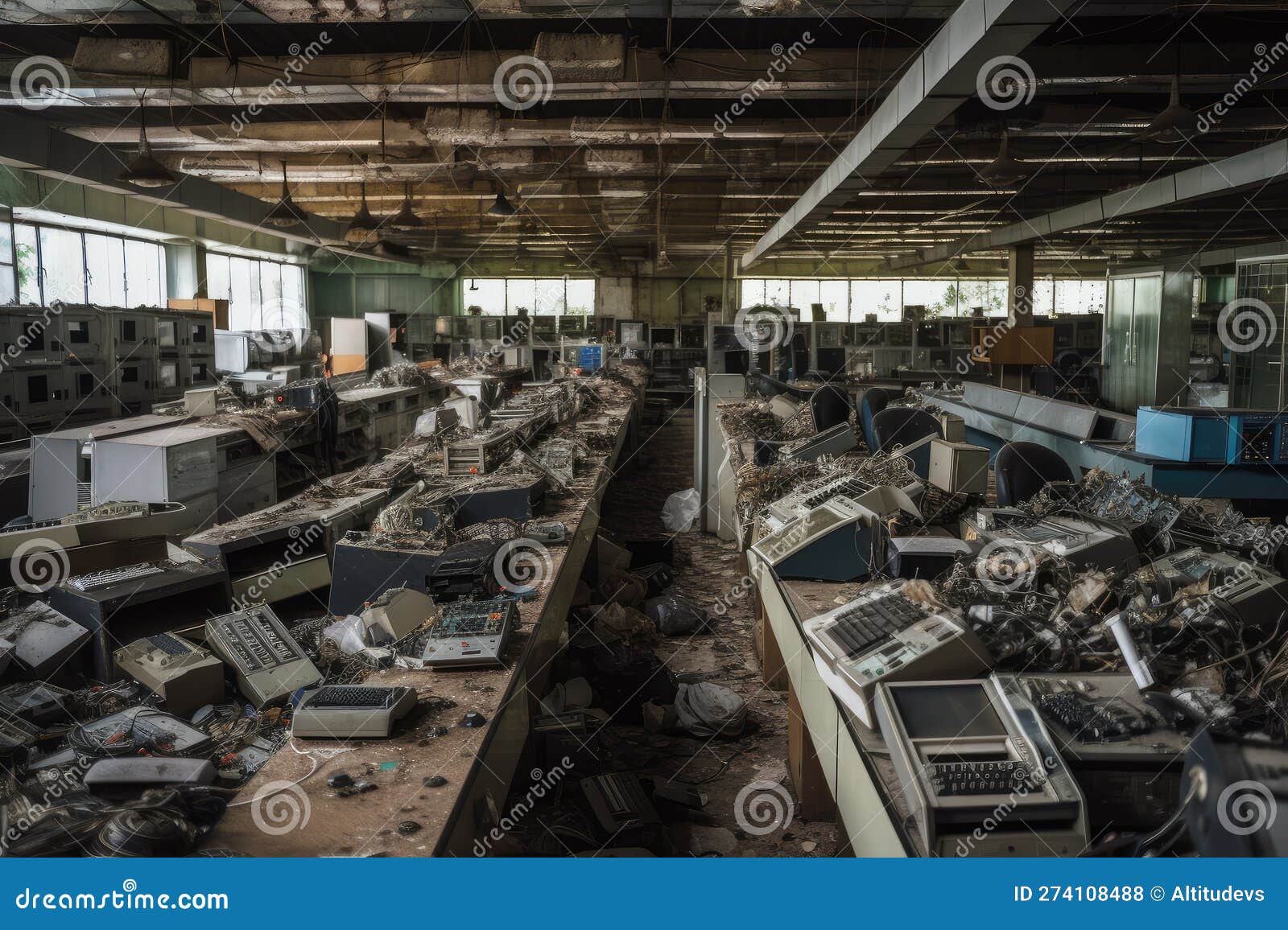 E-waste Sorting Facility, Where Employees Sort and Categorize E-waste ...