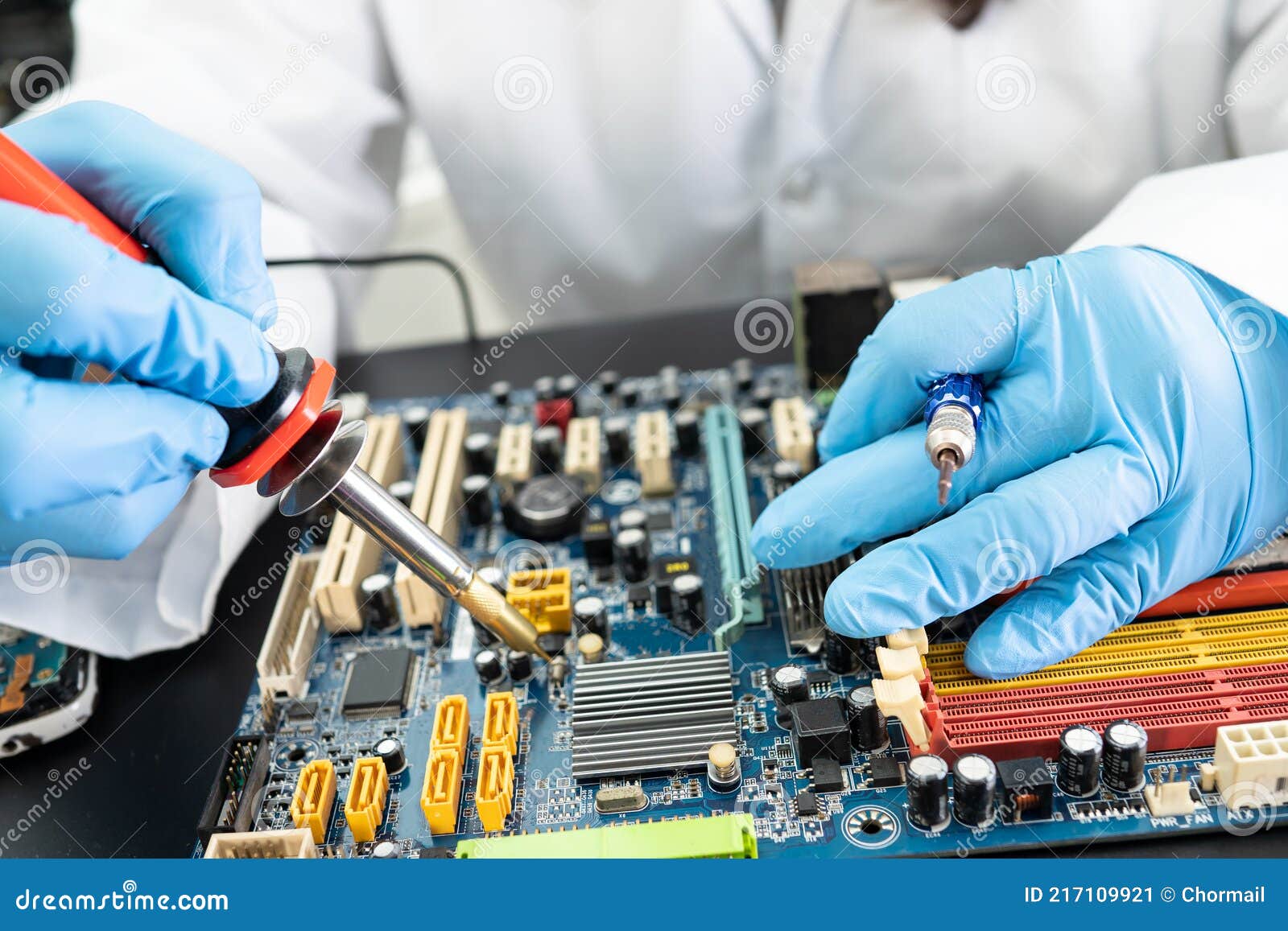 E-waste, Technician Repairing Inside Of Hard Disk Stock Image ...