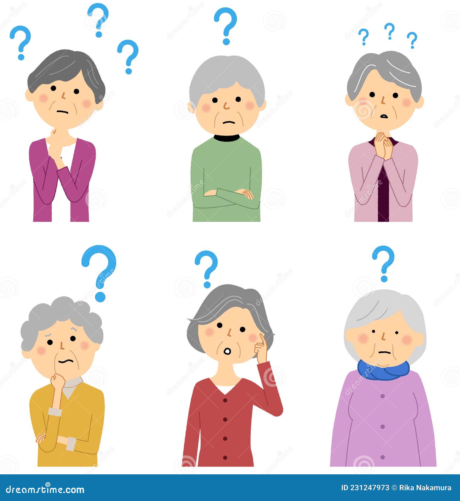 Elderly women wondering stock vector. Illustration of wonder - 231247973