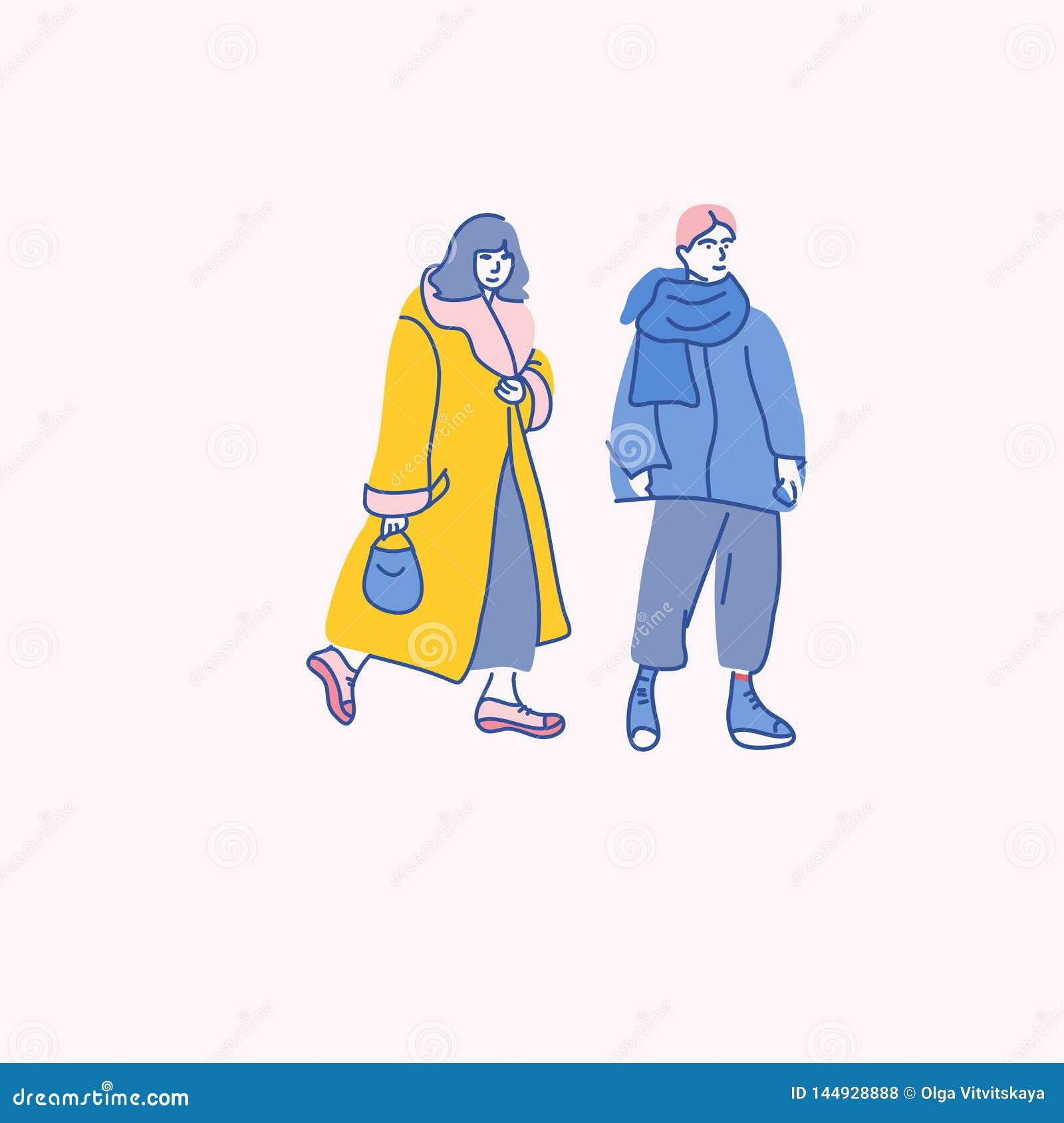 Hand Drawn Girl Flat Pop Art Design Style Vector Illustration Stock ...