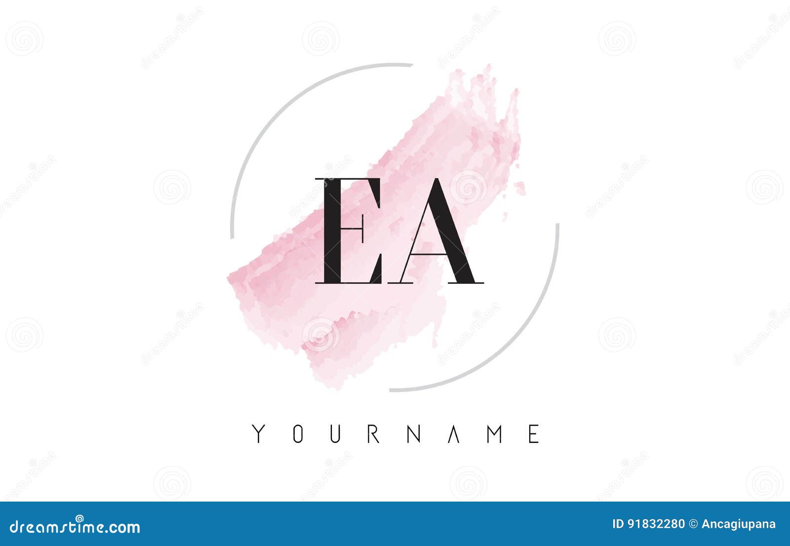 EA E a Watercolor Letter Logo Design with Circular Brush Pattern Stock ...