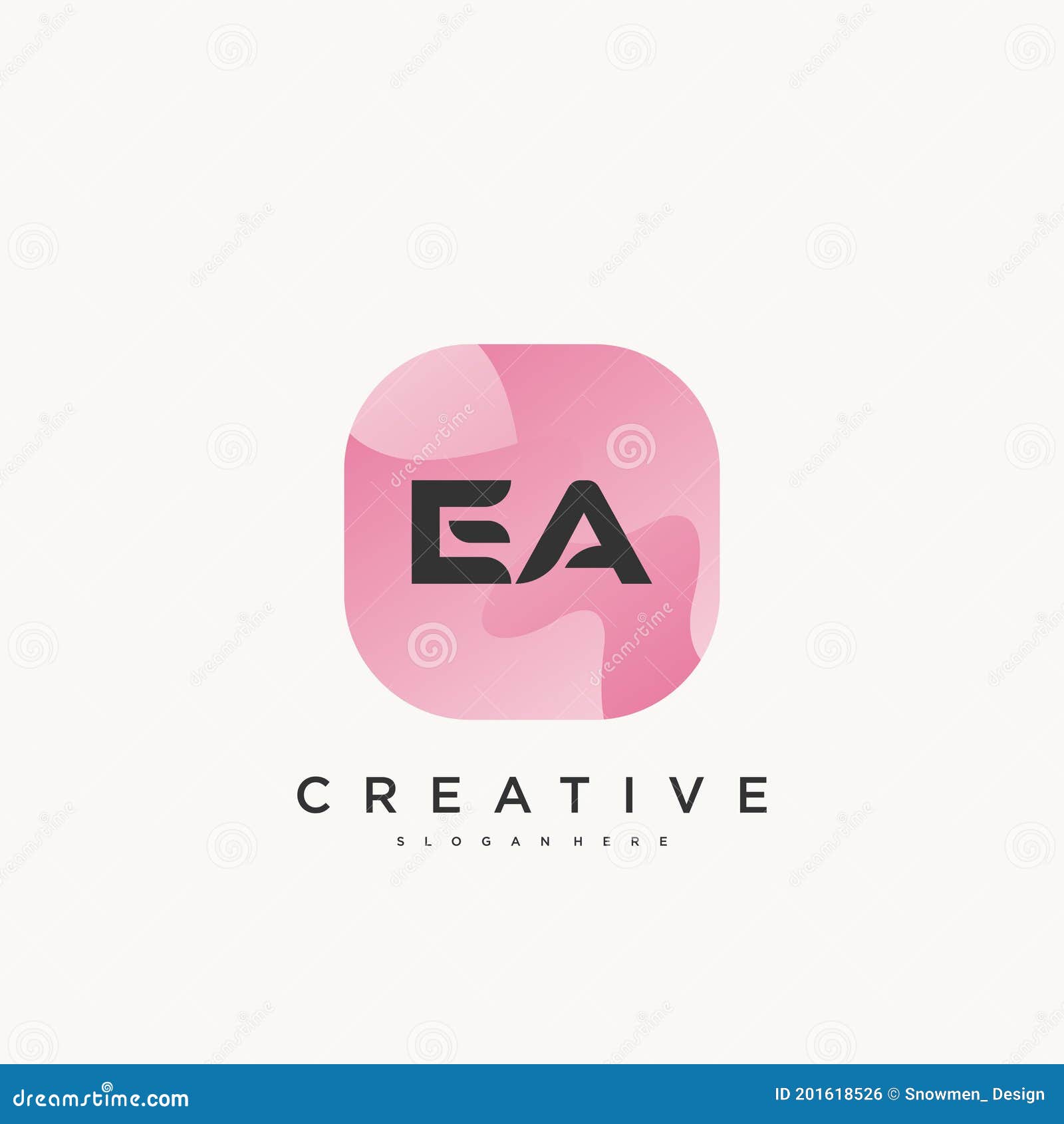 EA Initial Letter Logo Icon Design Template Elements with Wave Colorful ...