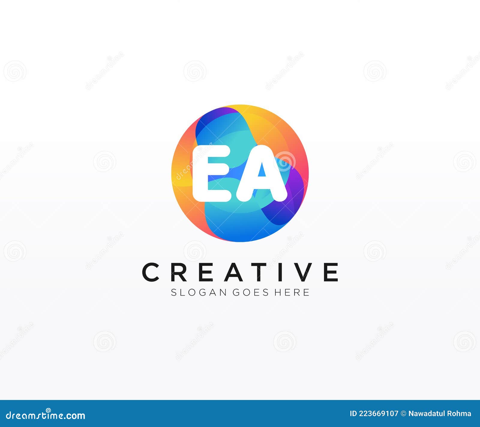 EA Initial Logo with Colorful Circle Template Vector Stock Vector ...