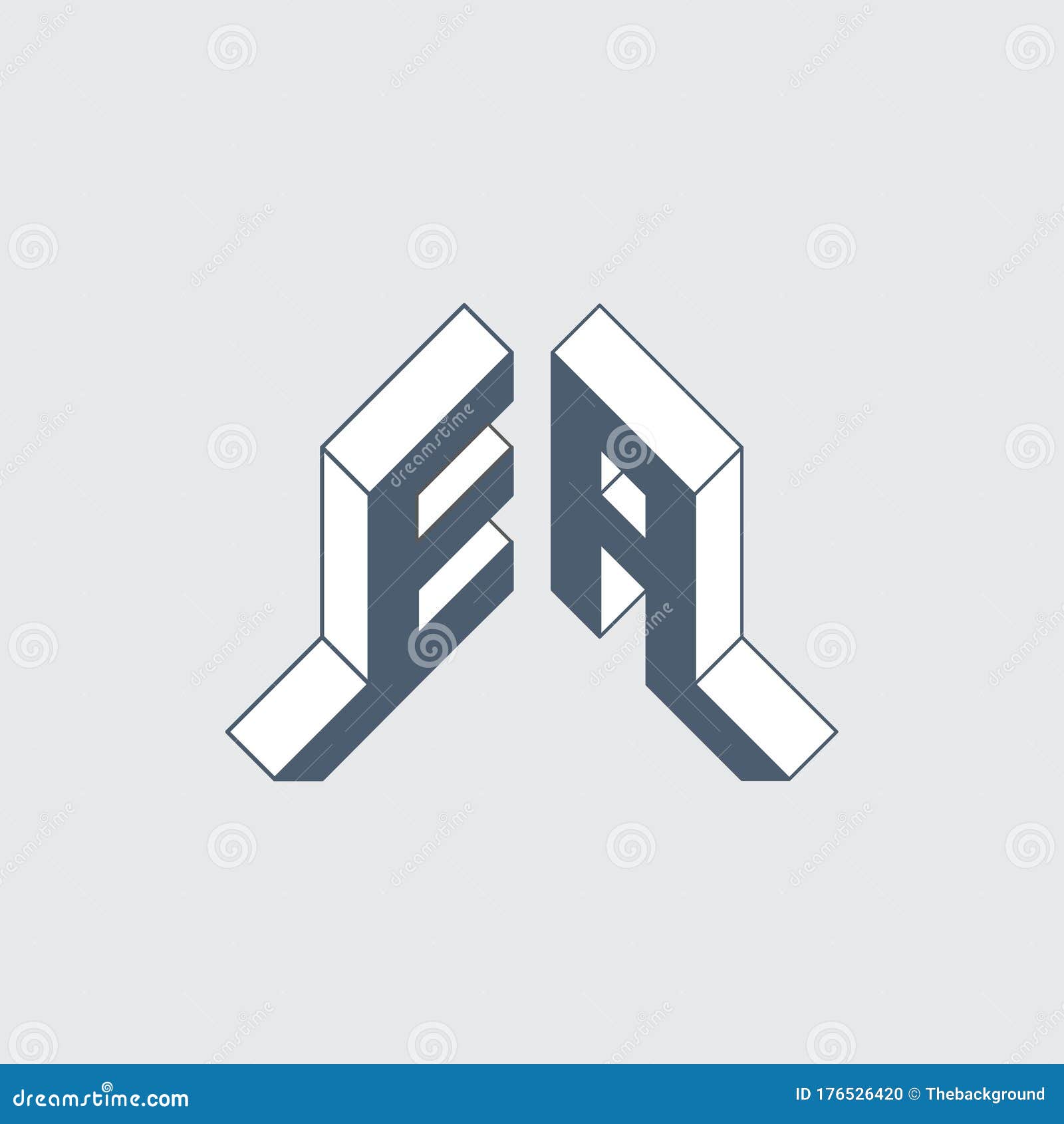 EA - 2-letter Code. E and a - Monogram or Logotype. Isometric 3d Font ... EA - 2-letter Code. E and a - Monogram or Logotype. Isometric 3d Font ...