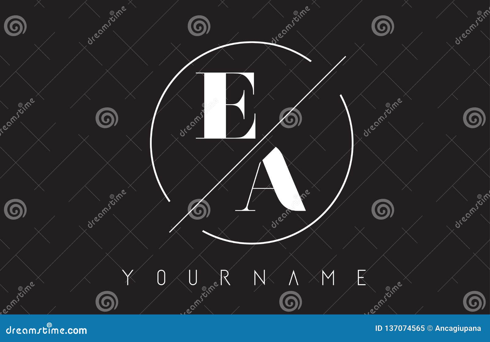 EA Letter Logo with Cutted and Intersected Design Stock Vector ...