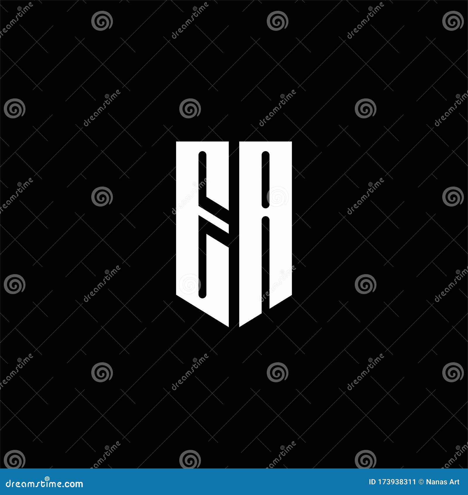 EA Logo Monogram with Emblem Style Isolated on Black Background Stock ...