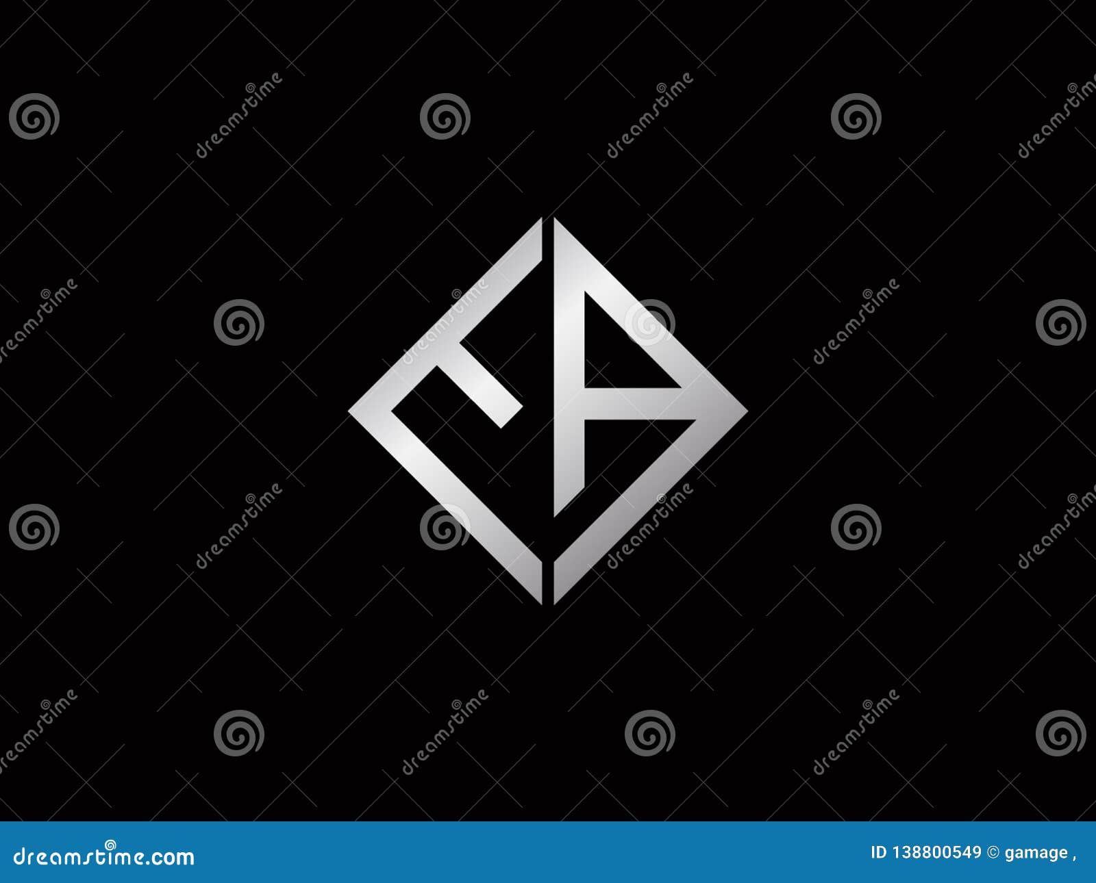 EA Square Shape Silver Color Logo Stock Vector - Illustration of gold ...