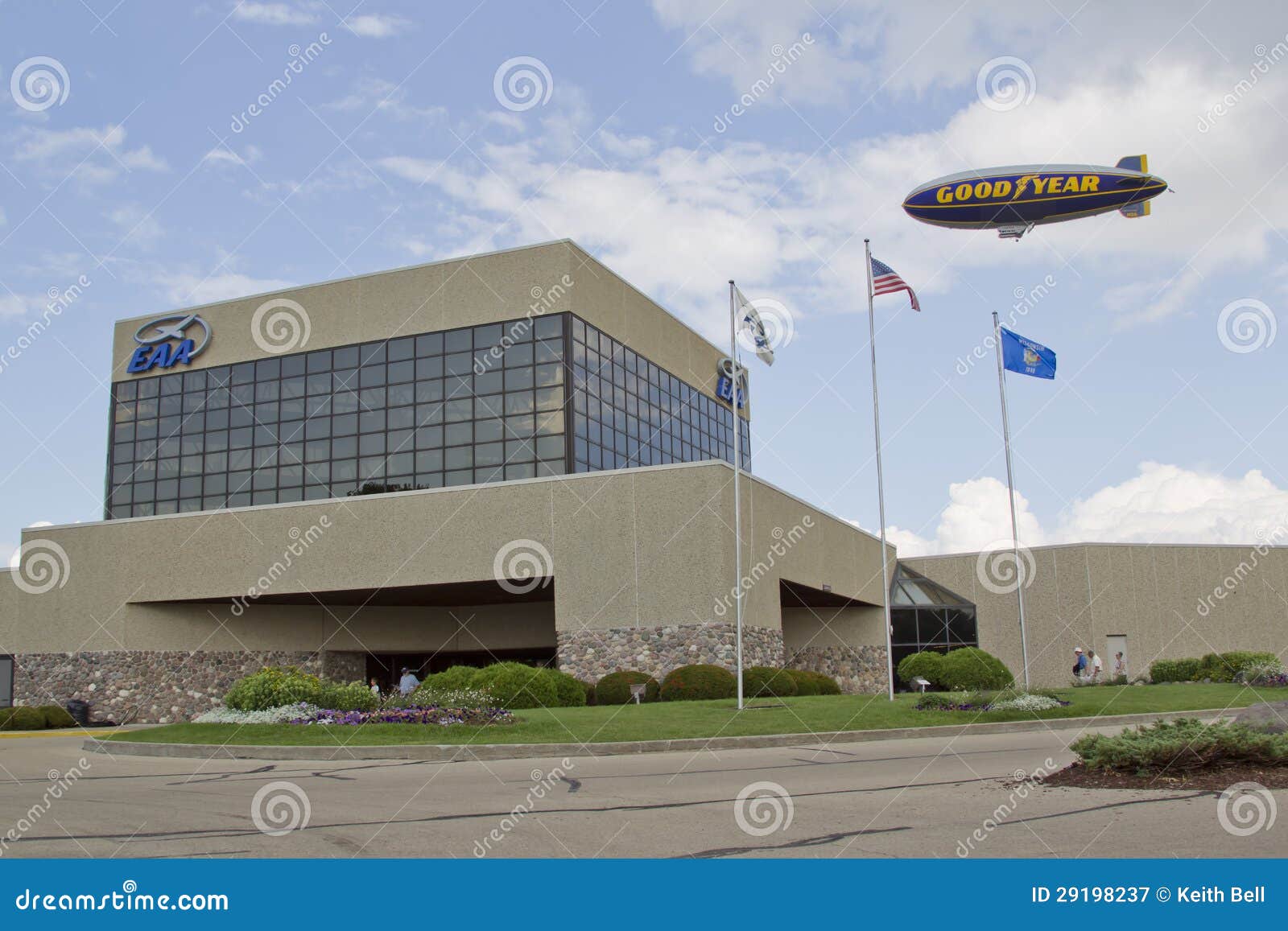 EAA Headquarters Building and GoodYear Blimp Editorial Photography ...