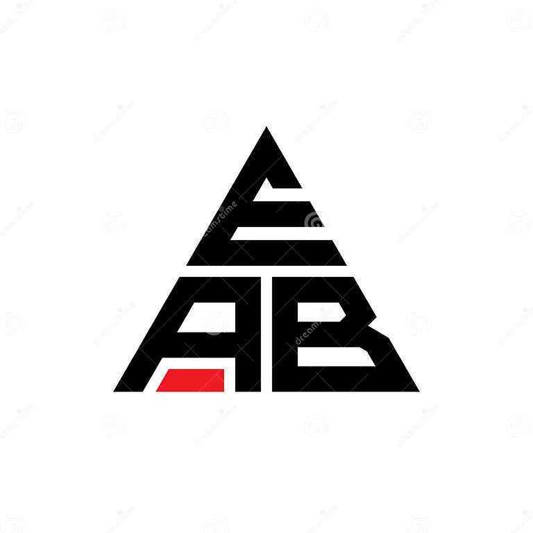 EAB Triangle Letter Logo Design with Triangle Shape. EAB Triangle Logo ...