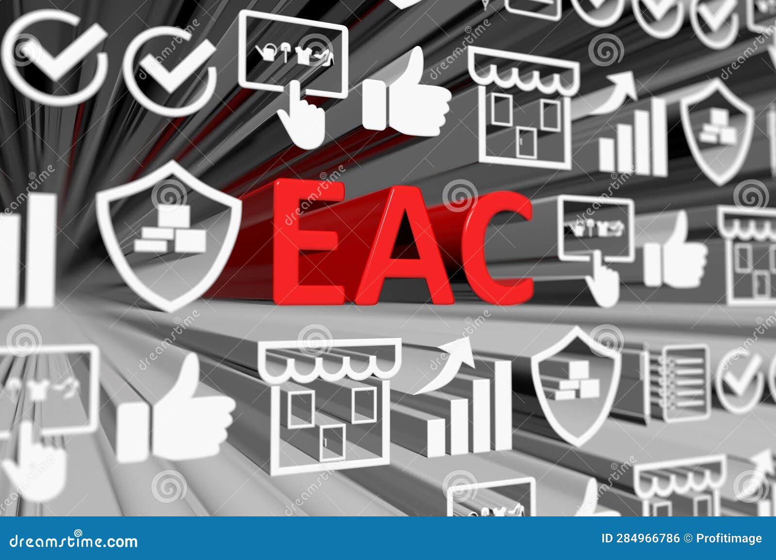 EAC Concept Blurred Background 3d Stock Illustration - Illustration of ...