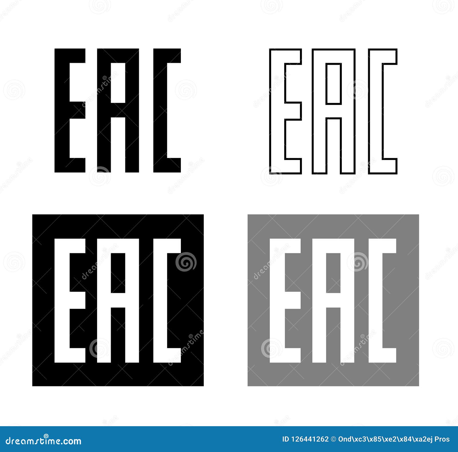 EAC EurAsian Conformity Mark Vector Isolated Mark Symbol on Black ... EAC EurAsian Conformity Mark Vector Isolated Mark Symbol on Black ...