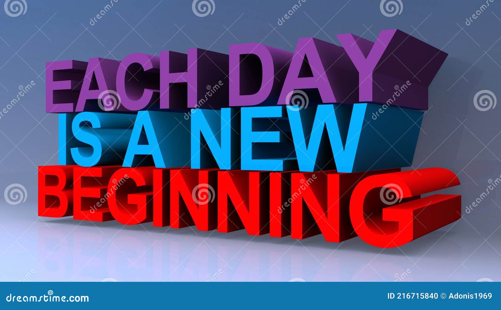 Each Day is a New Beginning on Blue Stock Illustration - Illustration ...