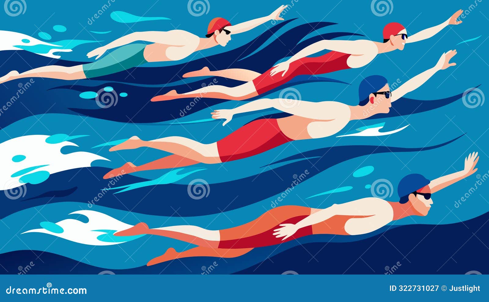 Each Swimmer Glides Through The Water With Precision And Elegance Creating A Visual Symphony ...