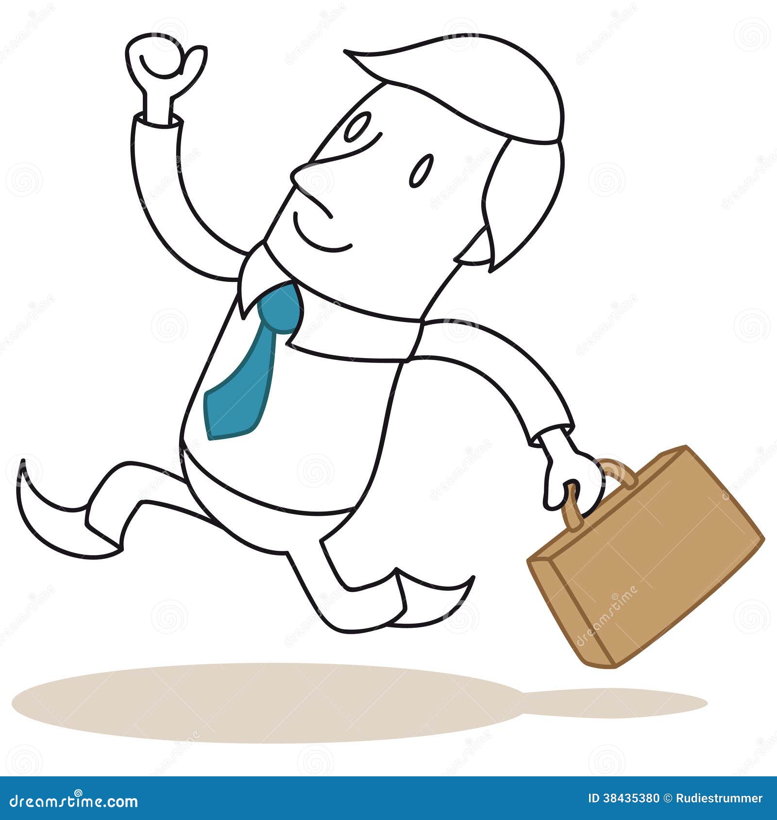 Eager Businessman Running with Briefcase Stock Vector - Illustration of ...