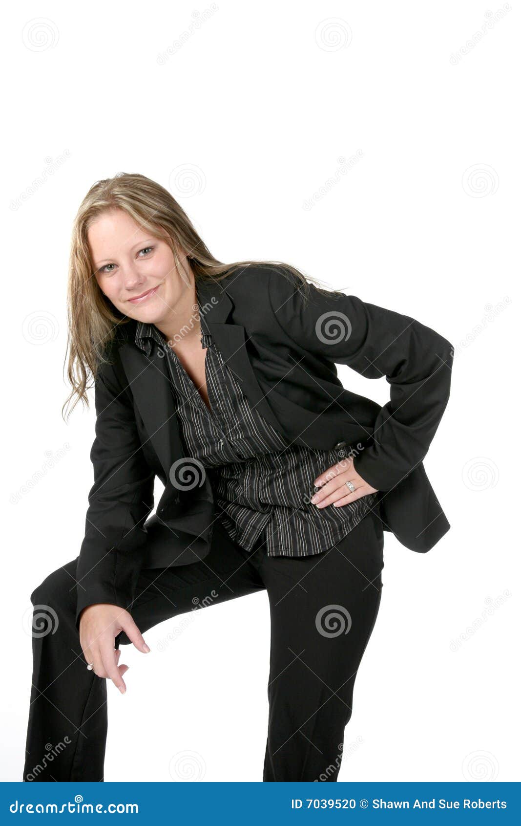 Eager Looking Professional Woman in Black Suit Stock Photo - Image of ...