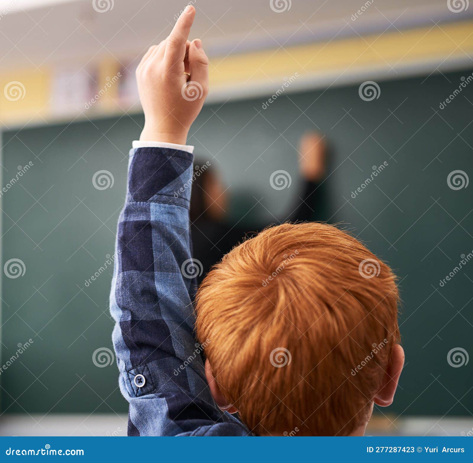 Always Eager To Answer. Elementary School Children in Class. Stock ...