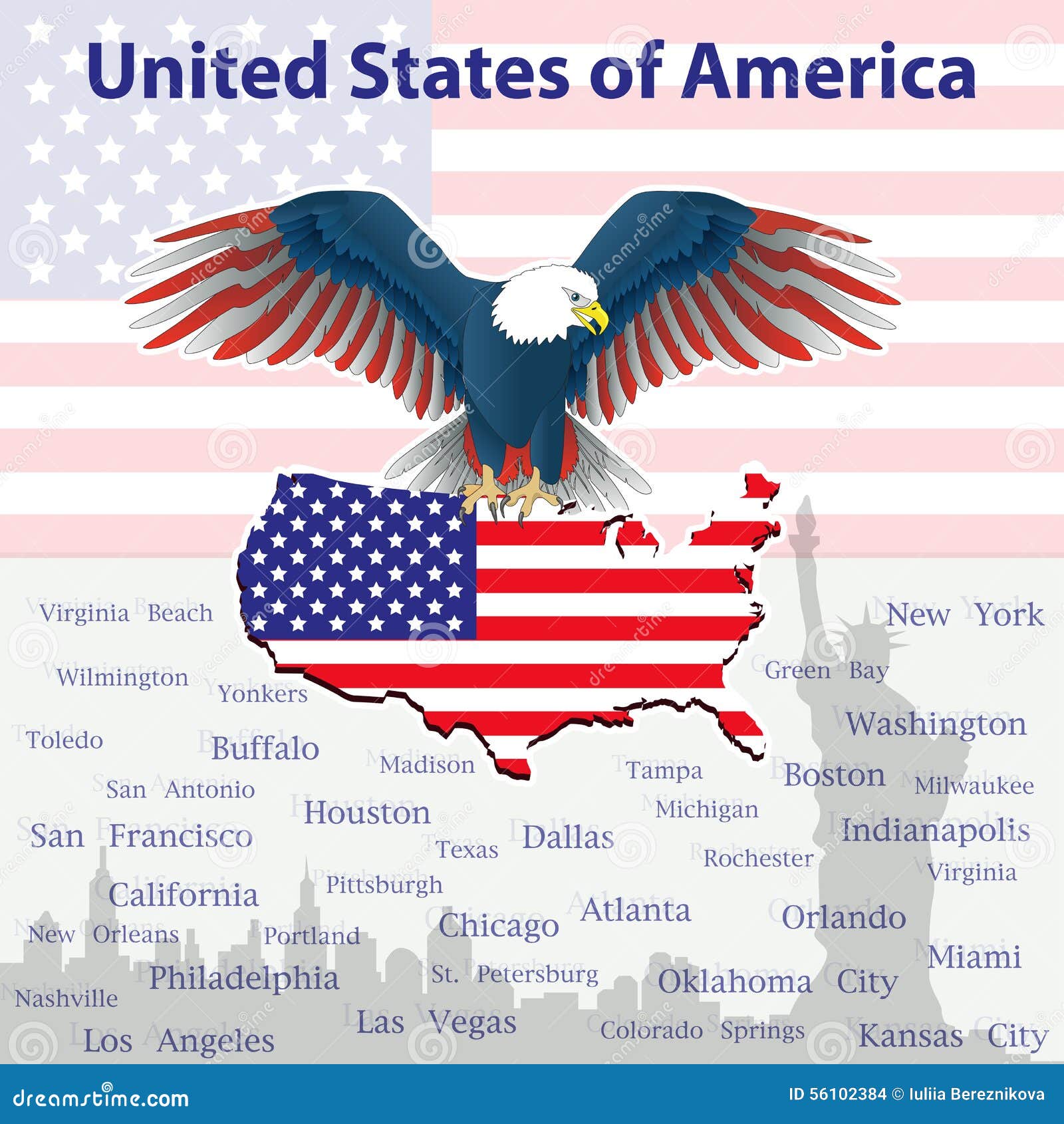 Eagle è Un Simbolo Dell'America Illustrazione Vettoriale ...