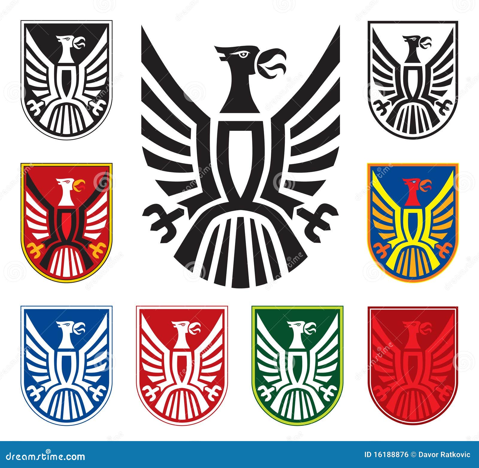 Eagle stock vector. Illustration of arms, bird, color - 16188876