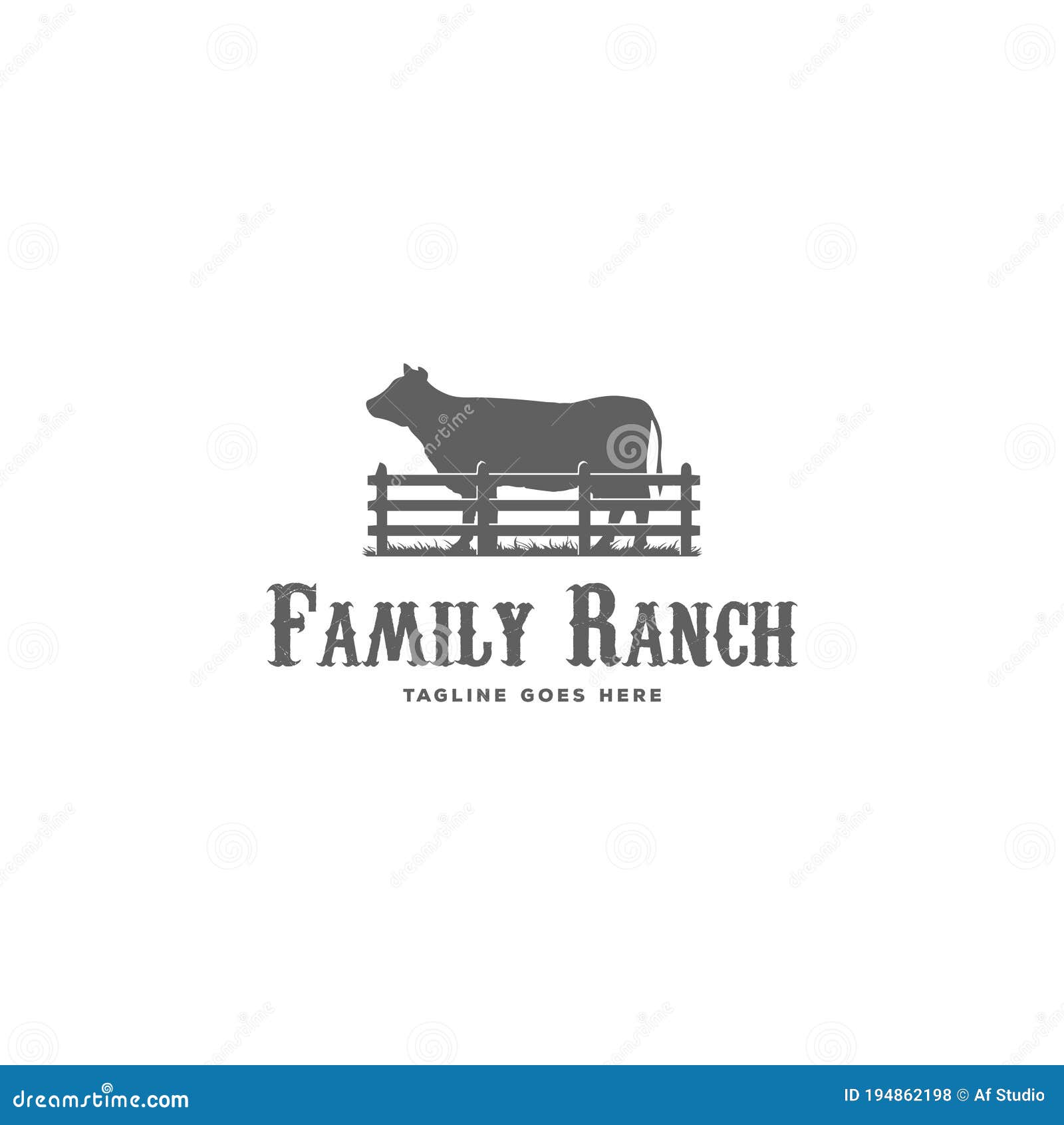 Retro Vintage Angus Cattle Livestock Ranch Farm Logo Design Stock ...