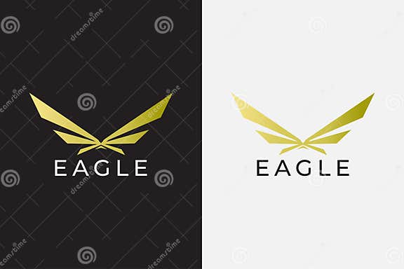 Luxury Abstract Fly Wing Shape Eagle Logo Brand Identity Stock ...