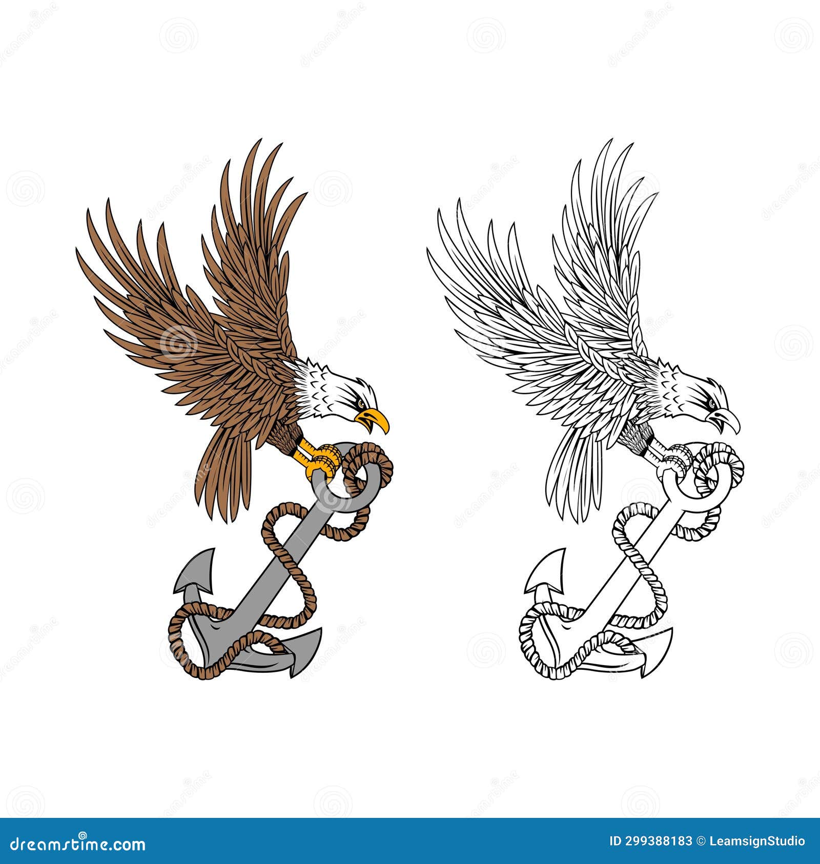 Eagle and Anchor Design Illustration Stock Illustration - Illustration ...