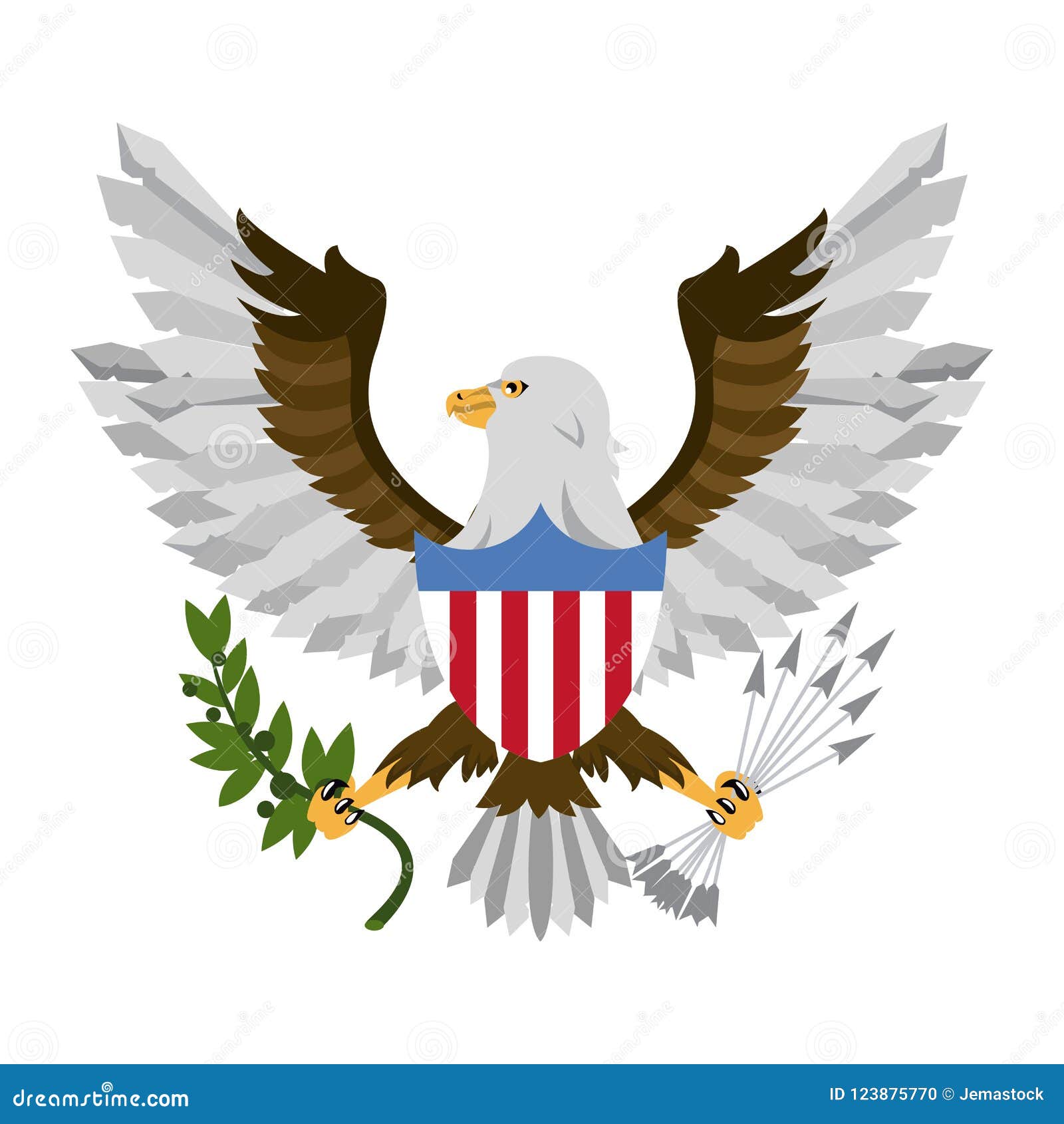 Eagle with Arrows and Leaves Stock Vector - Illustration of arrows ...
