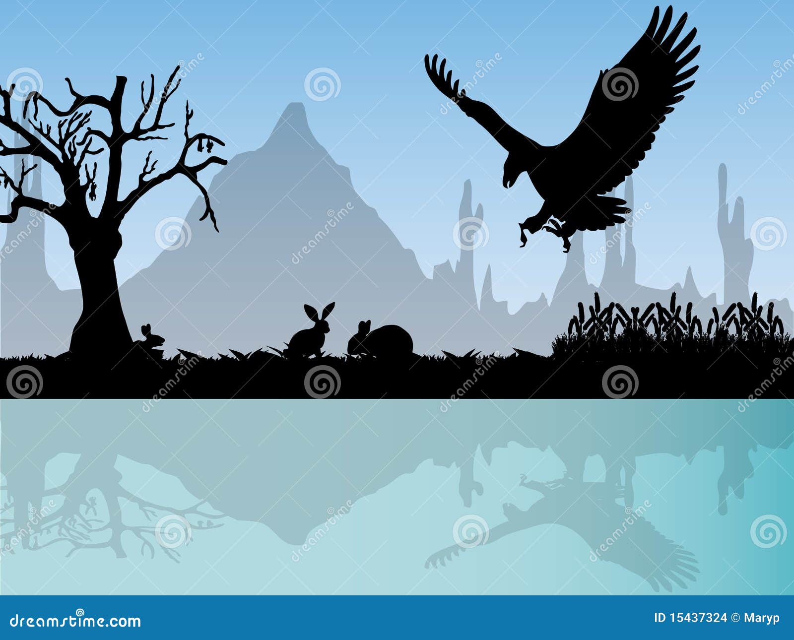 Eagle attack rabbits stock vector. Illustration of beast - 15437324