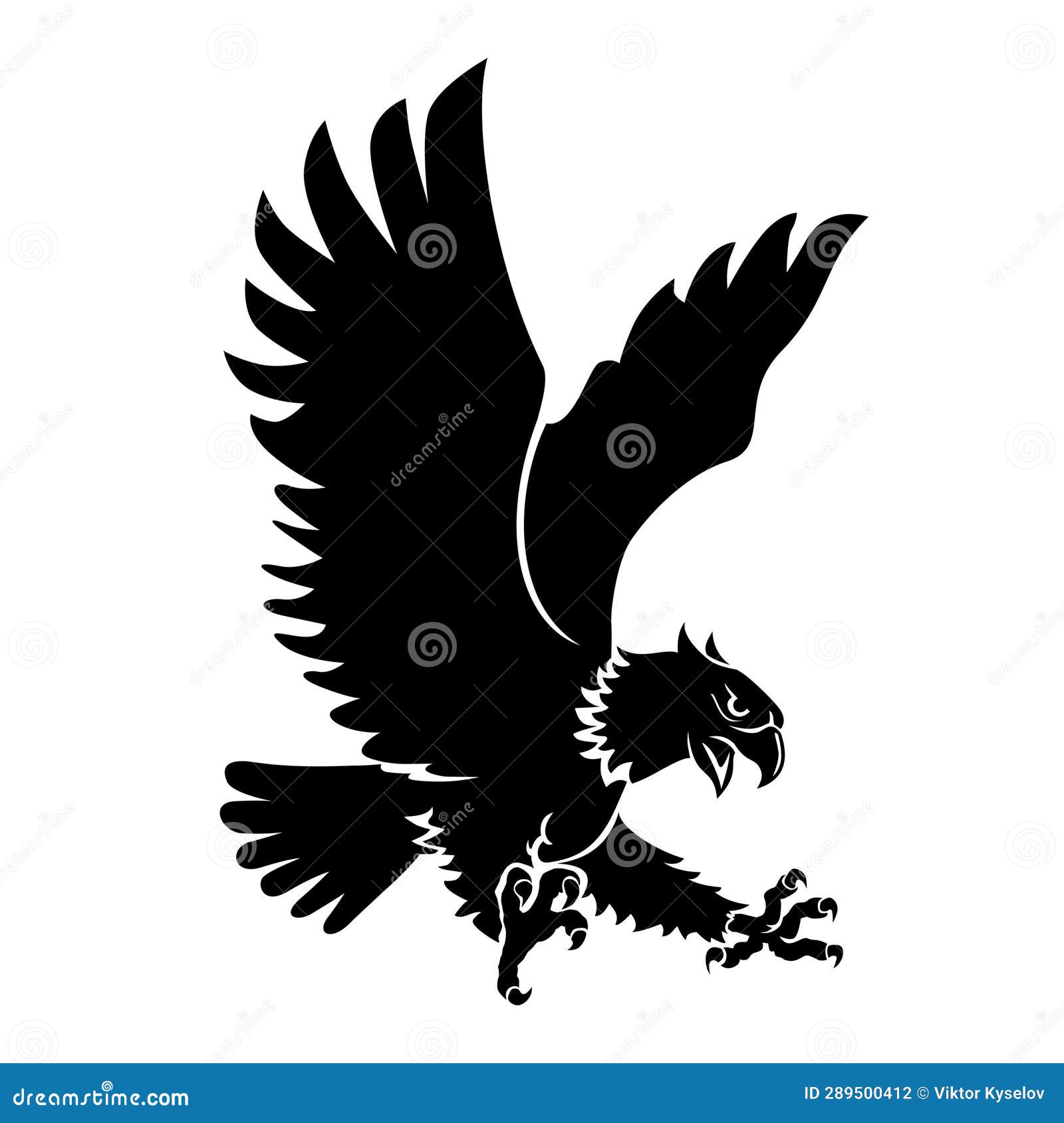 Eagle attacking prey above stock vector. Illustration of bird - 289500412