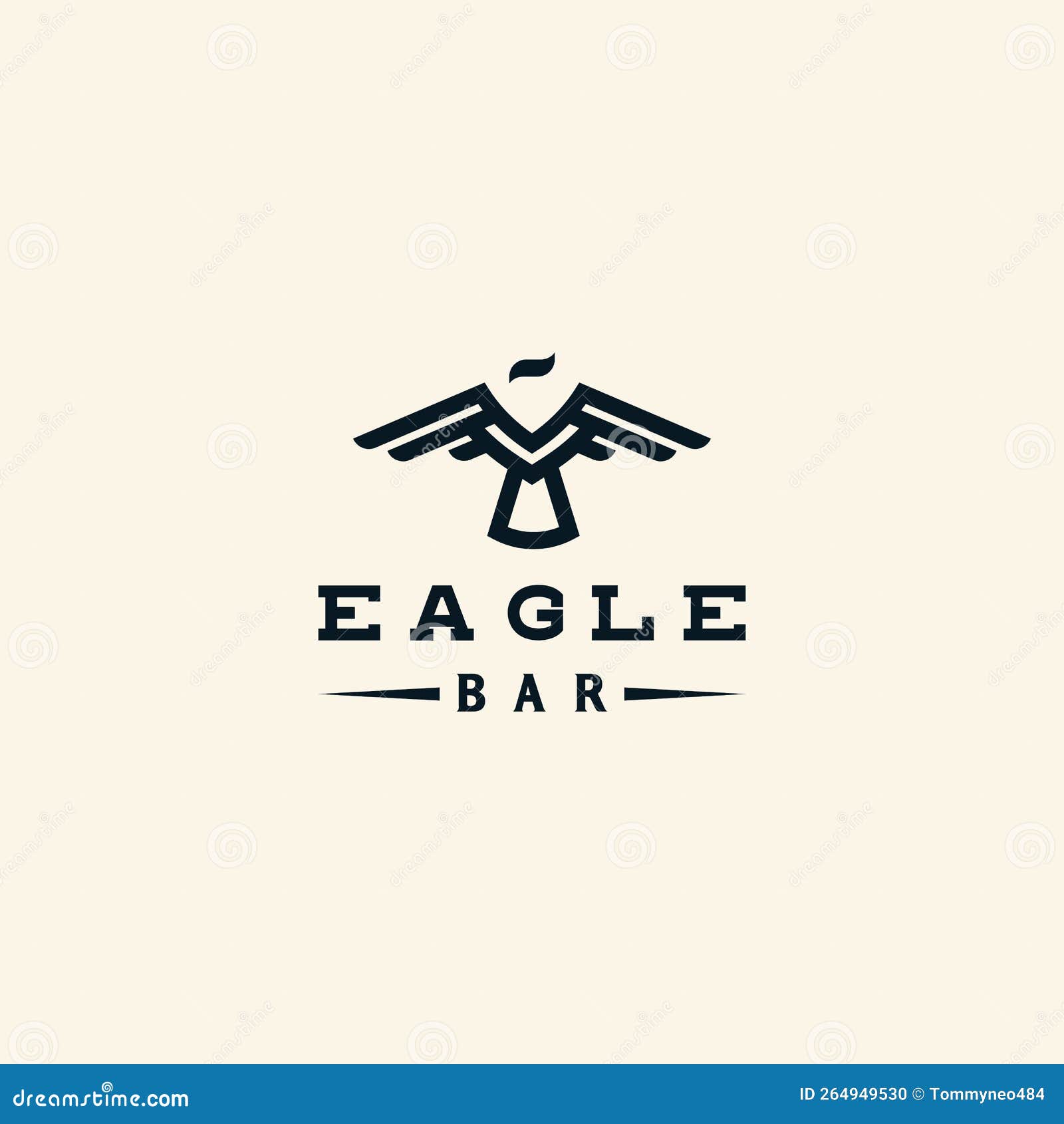 Abstract Eagle Bird Bar Cafe Brewery with Simple Shape Logo Design ...
