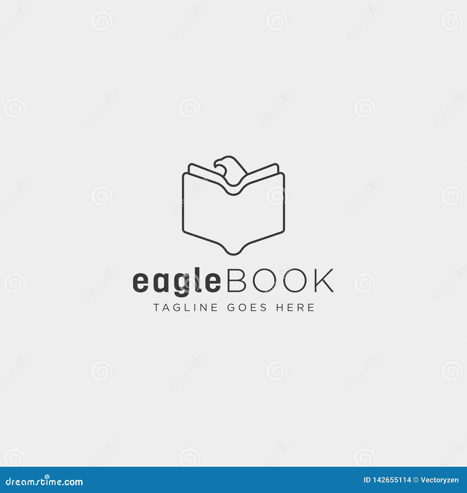 Eagle or Bird Book Education Line Logo Template Vector Illustration ...