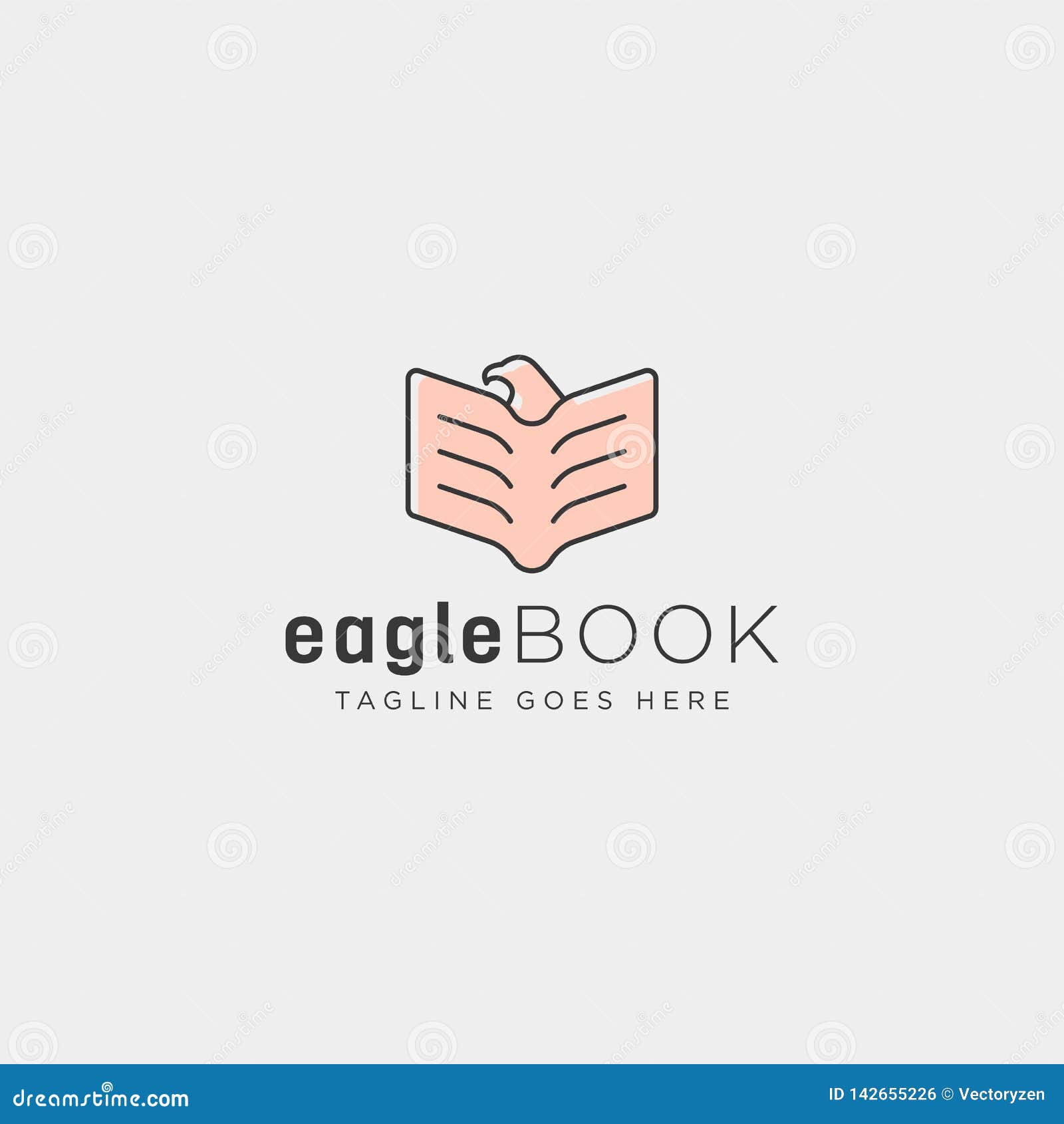 Eagle or Bird Book Education Line Logo Template Vector Illustration ...