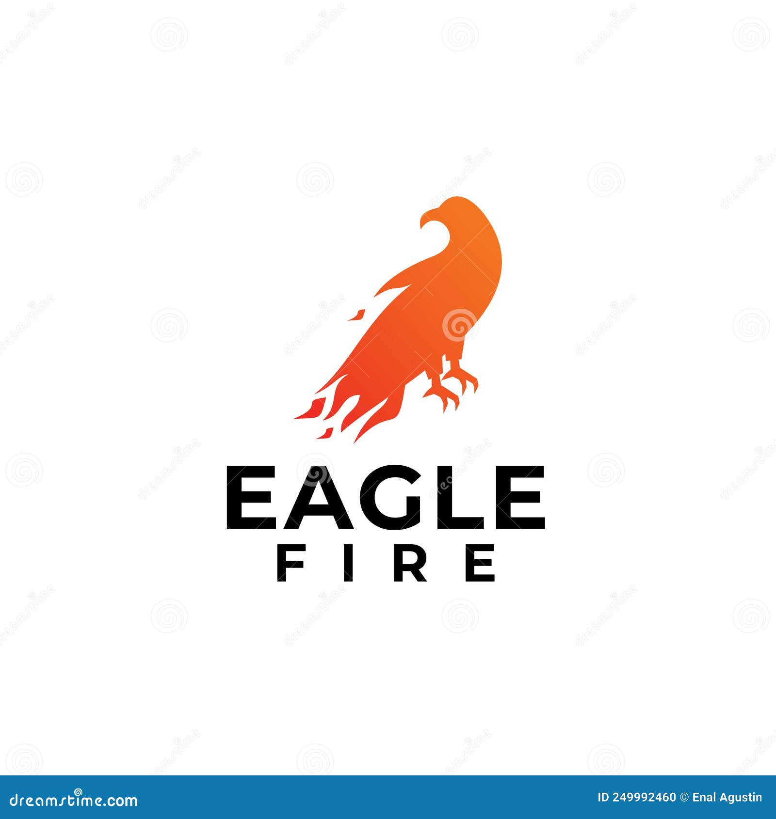 Eagle Bird Fire Icon Logo Design Template Stock Vector - Illustration ...
