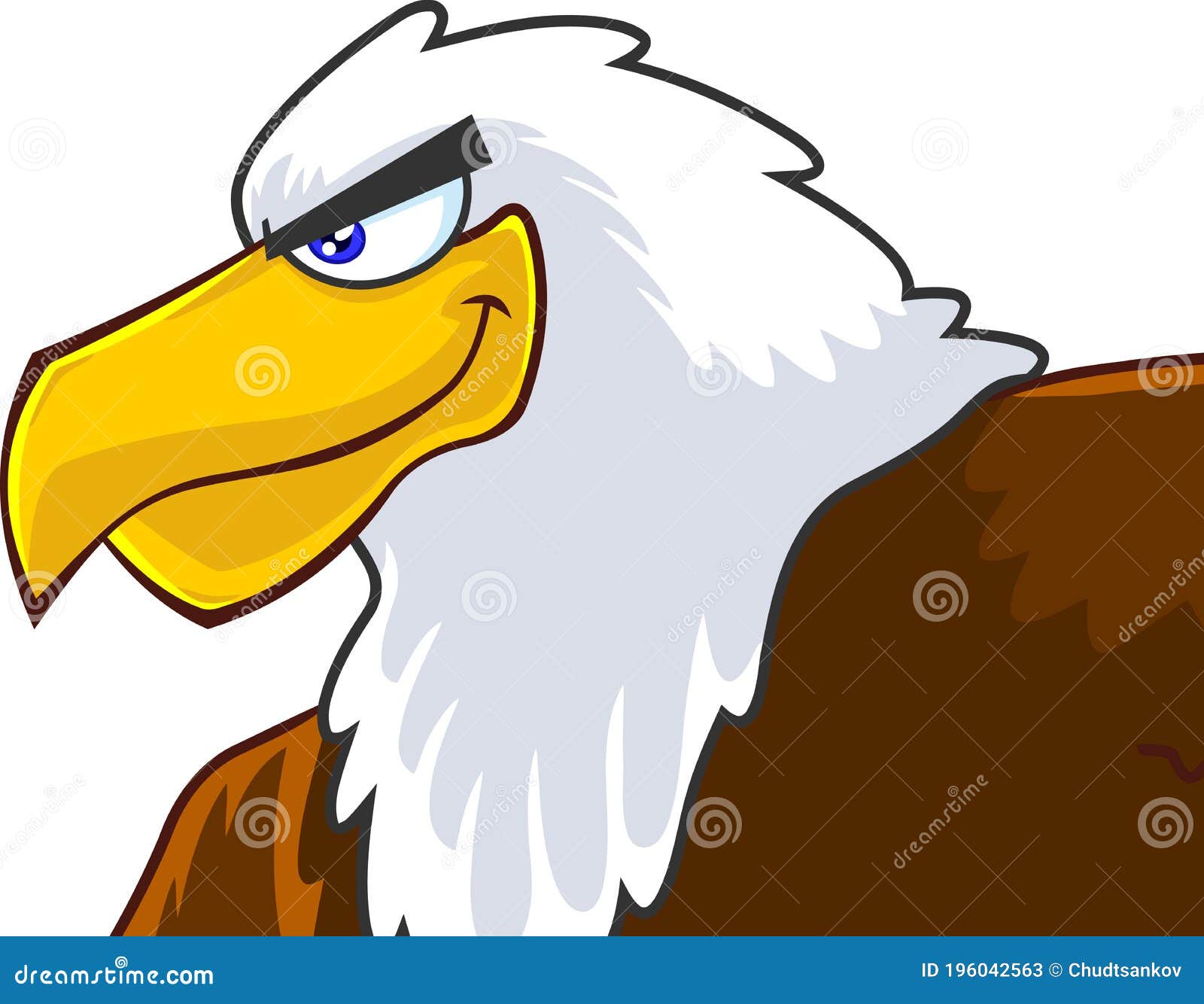 Eagle Bird Head Cartoon Character Stock Vector - Illustration of hawk ...