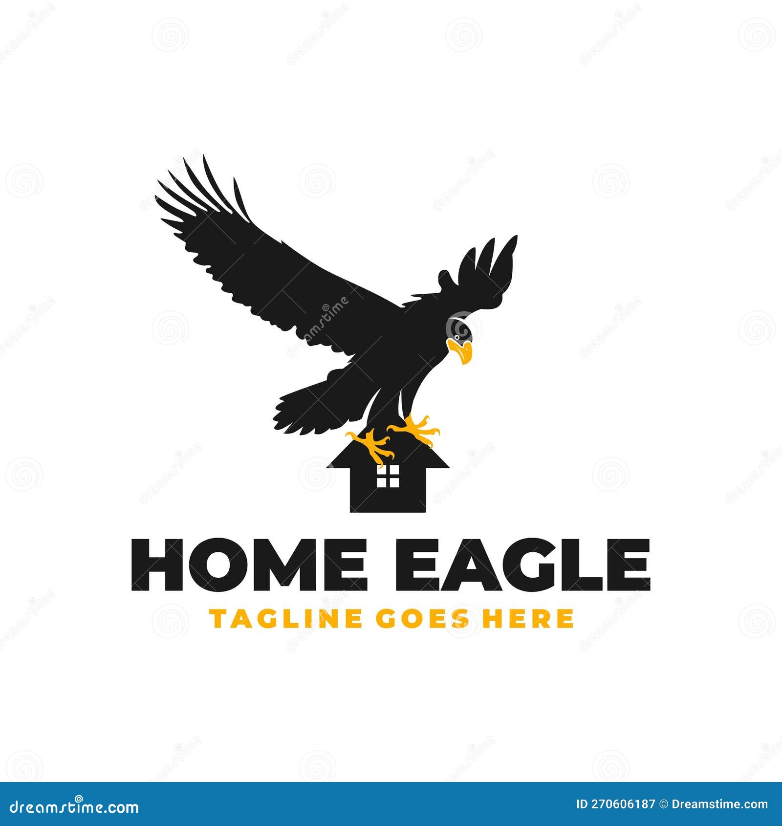 Eagle Bird House Vector Illustration Logo Stock Illustration ...