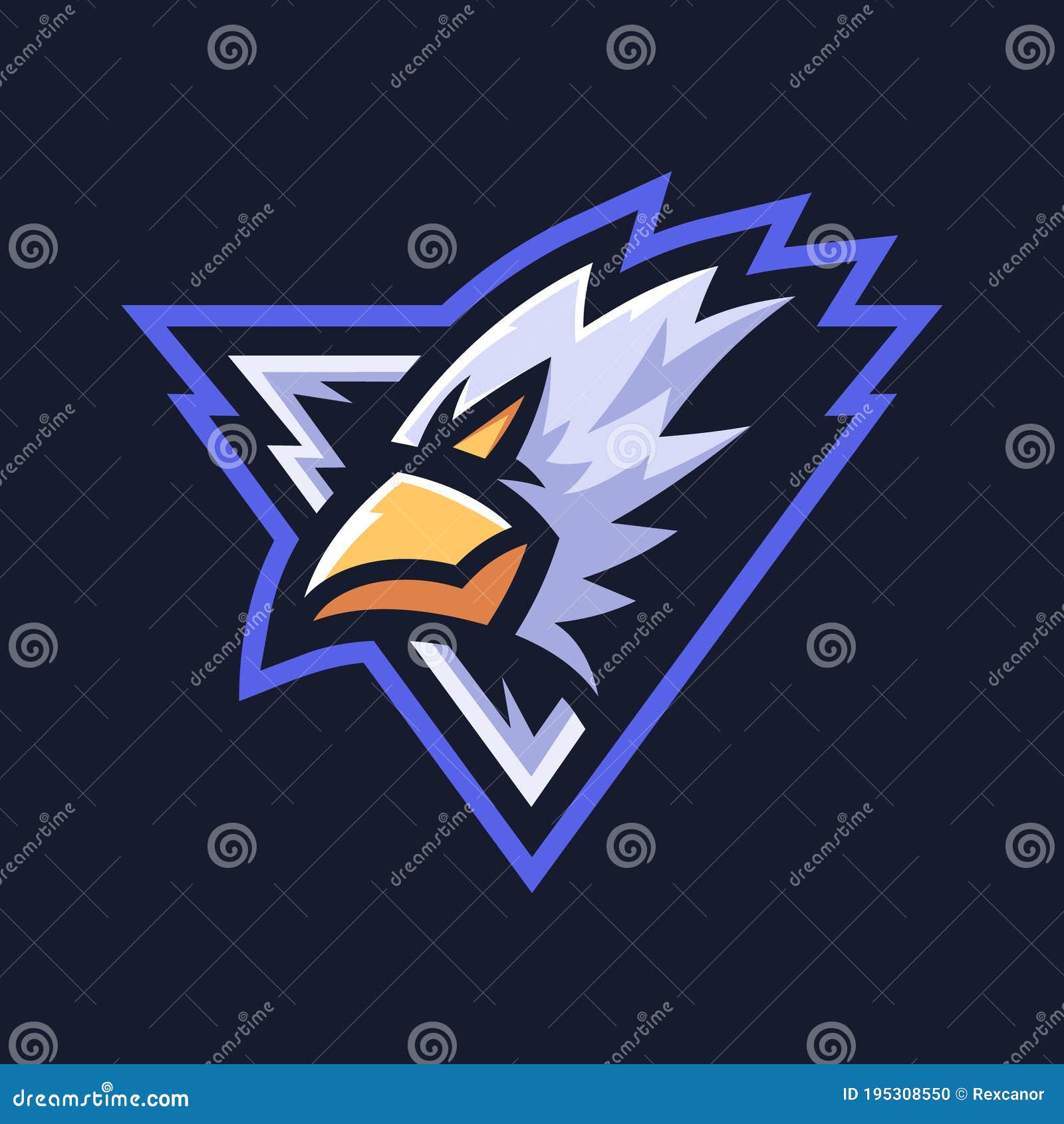 Eagle Bird Triangle Shape Sport Logo Design Stock Vector - Illustration ...