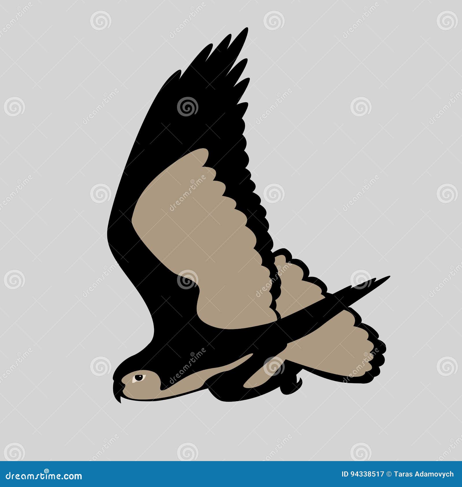 Eagle Bird Vector Illustration Style Flat Stock Vector - Illustration ...