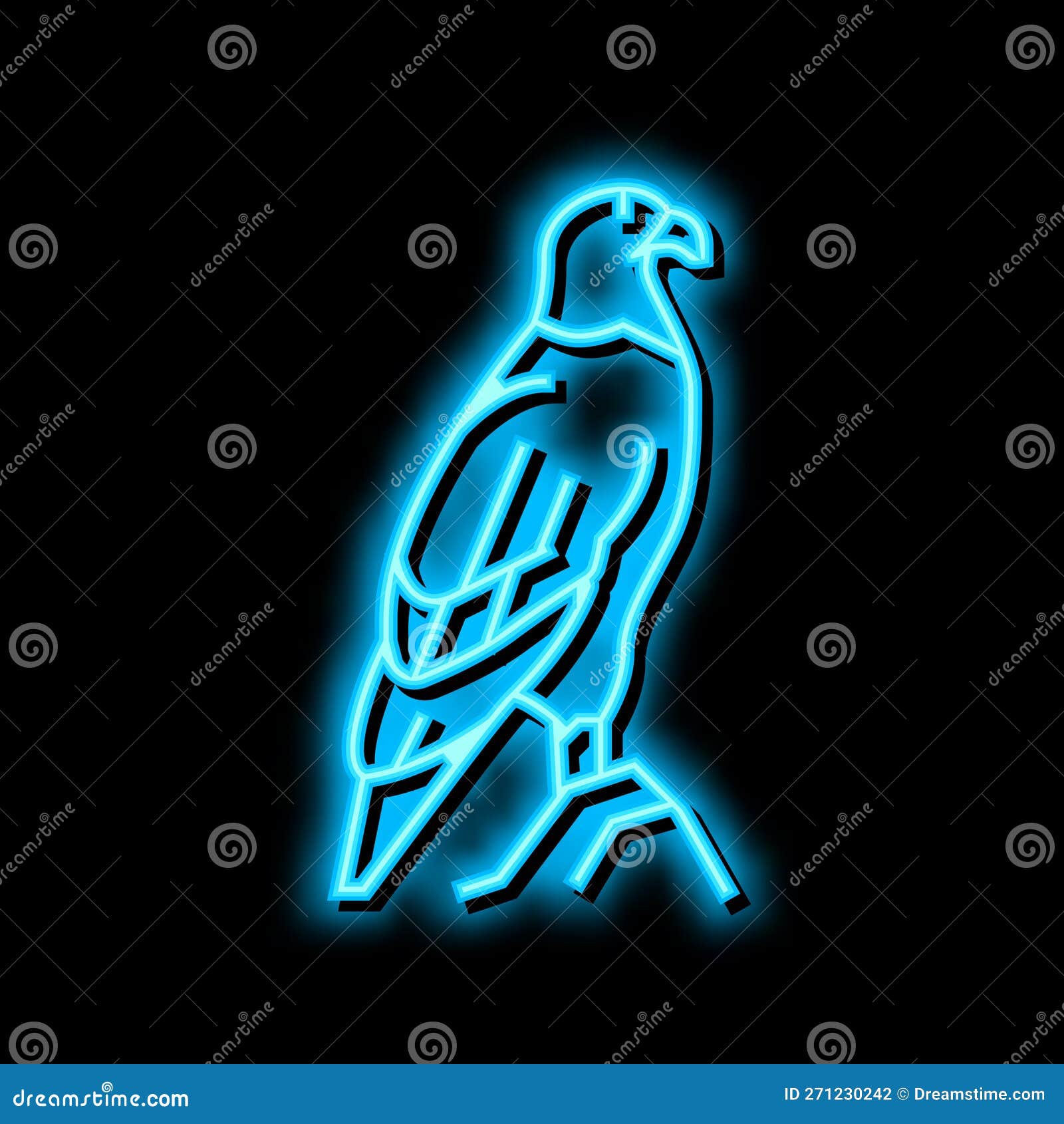 Eagle Bird in Zoo Neon Glow Icon Illustration Stock Vector ...